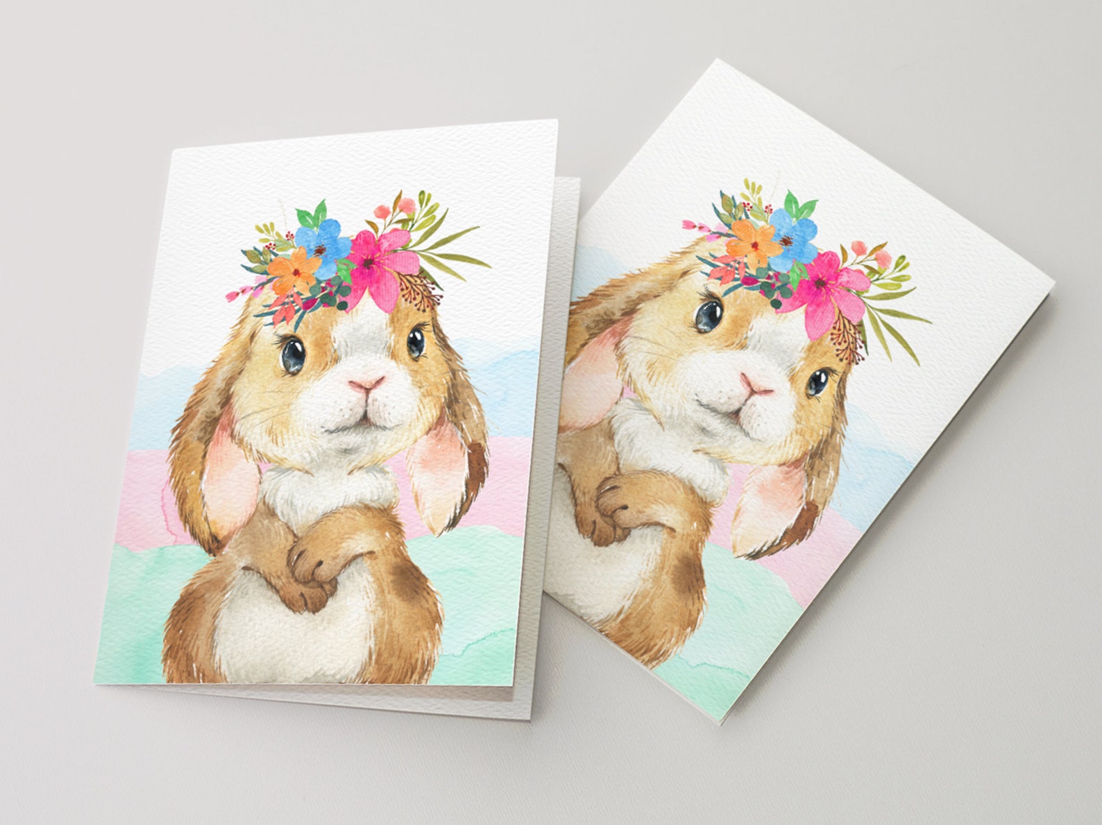 Bunny Rabbit Card Happy Spring Cute Greeting Card Eco - Etsy