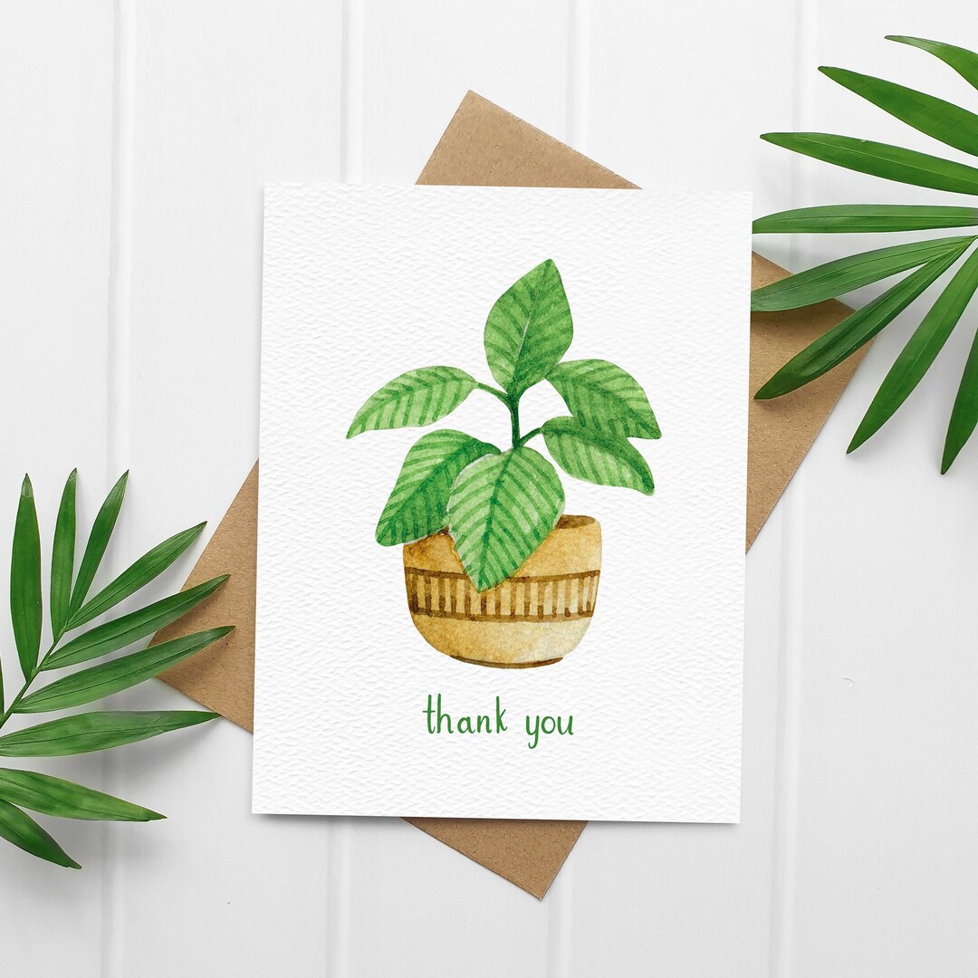 Houseplant Thank You Card | Plant Thank You Card | Greenery Card ...