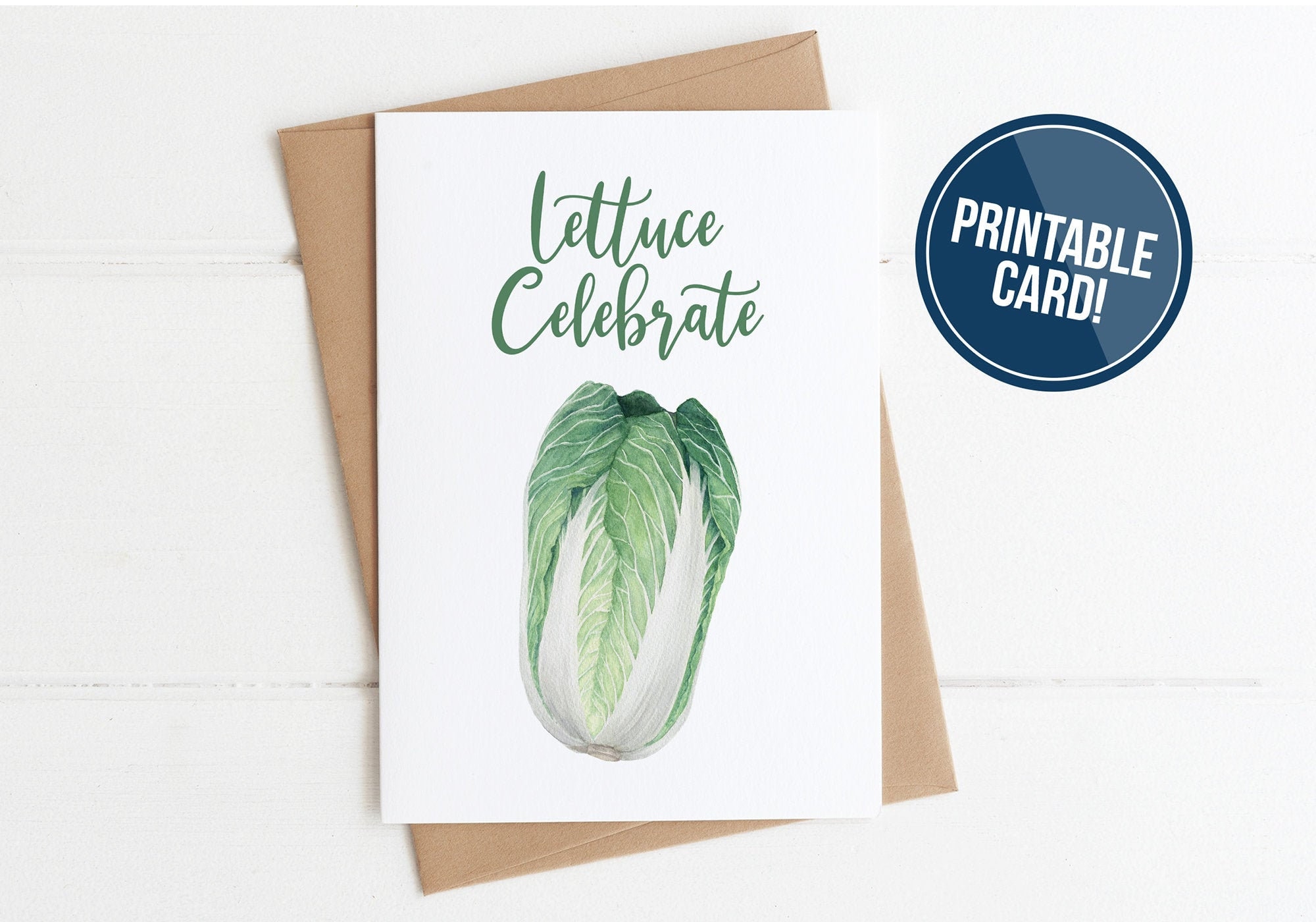Lettuce Celebrate Congrats Card Congratulations Food Puns - Etsy