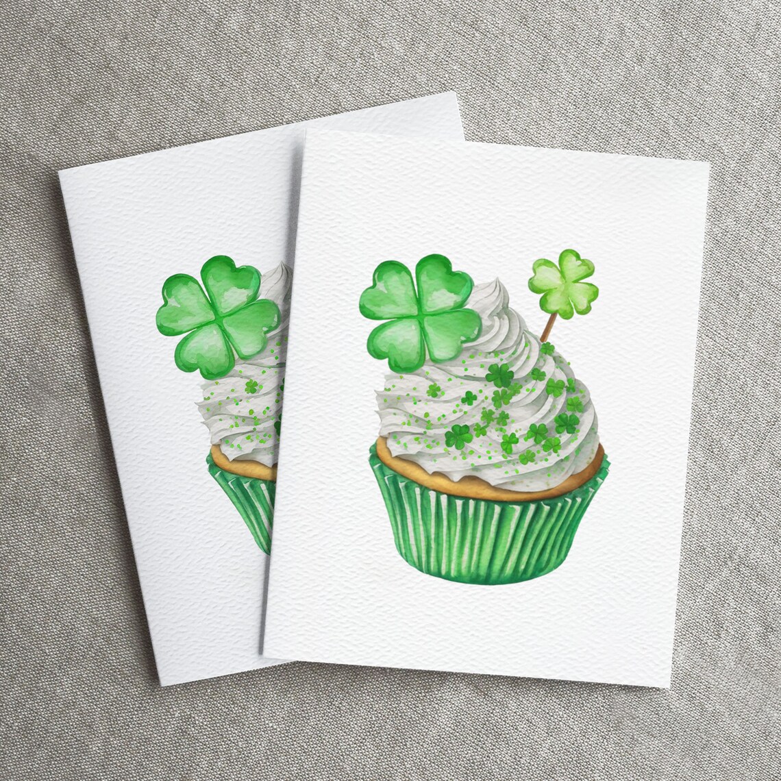St Patrick's Day Card | St. Patricks Day Cupcake Card | Blank Inside - Etsy