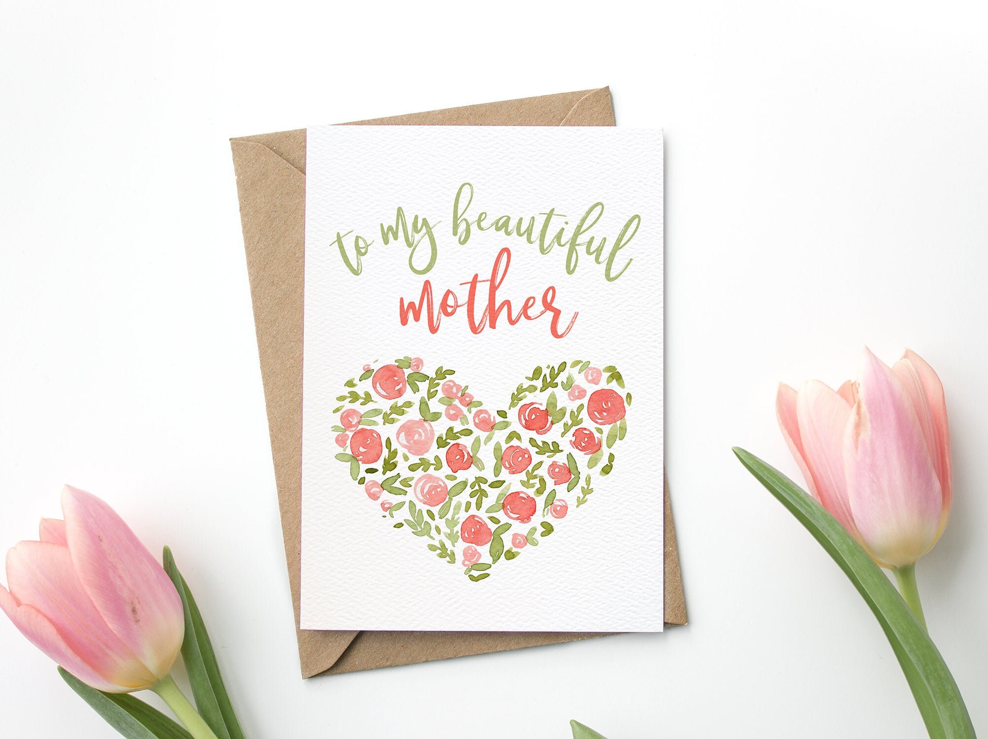 To My Beautiful Mother Floral Card for Mom Mother's - Etsy