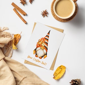 Personalized Fall Gnome Greeting Cards | Your Custom Text ...