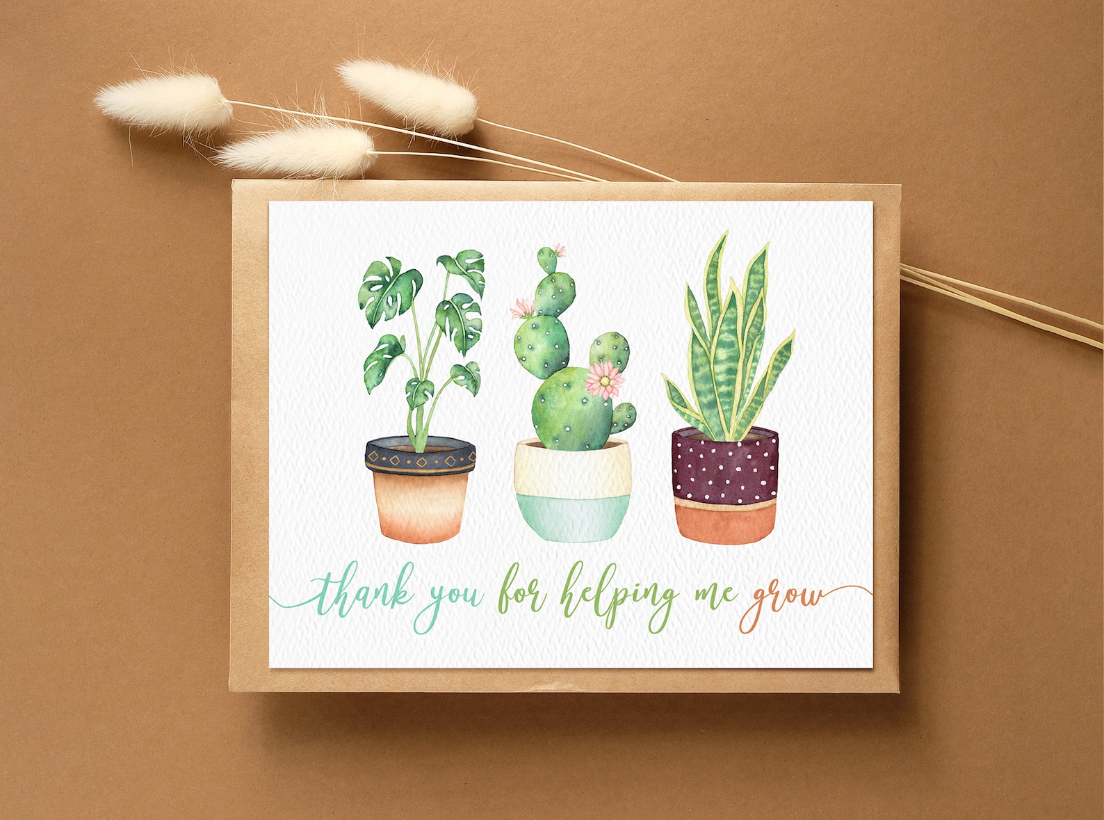 Thank You for Helping Me Grow | Plant Thank You Card | Eco Friendly ...