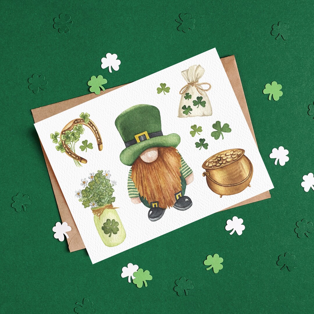 Leprechaun Card | Recycled Greeting Cards | St Patrick's Day Card - Etsy