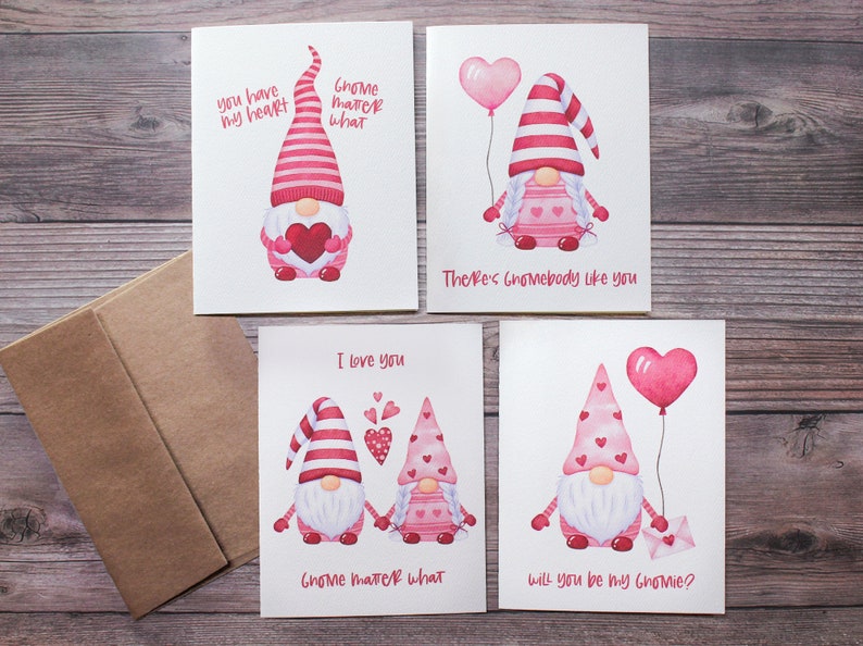 Gnome Valentines Day Card Pack | Funny Valentines Day Cards | for ...