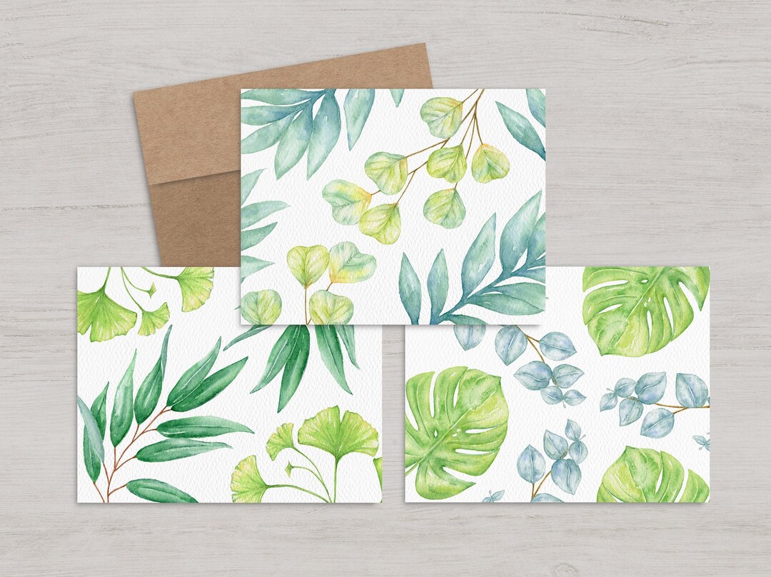 Greenery Card Pack | Recycled Greeting Cards | Plant Cards | Blank ...