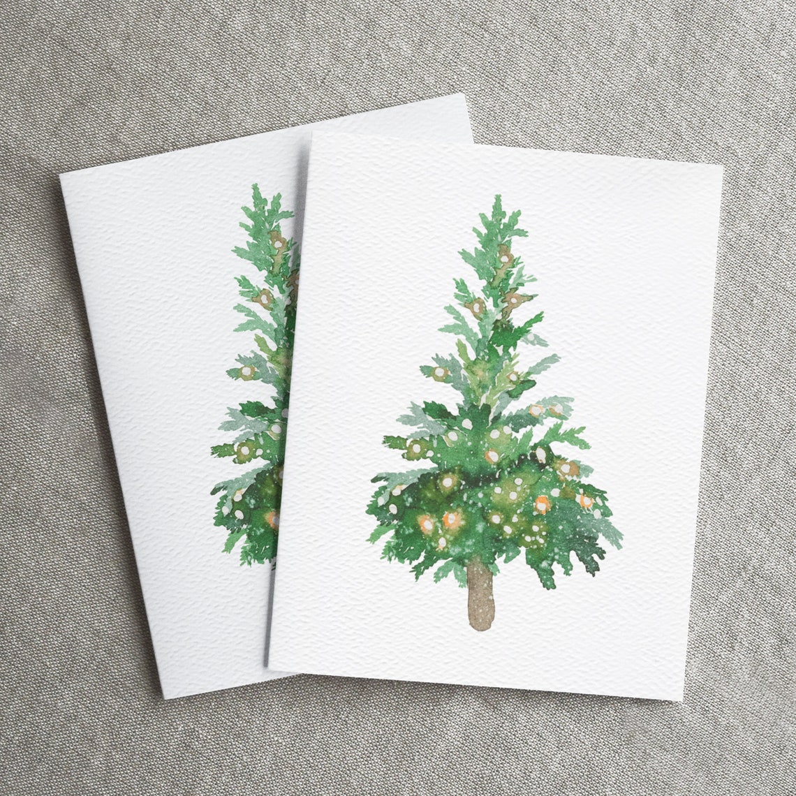 Holiday Trees Card Set, Recycled Greeting Cards, Card Pack, Christmas ...