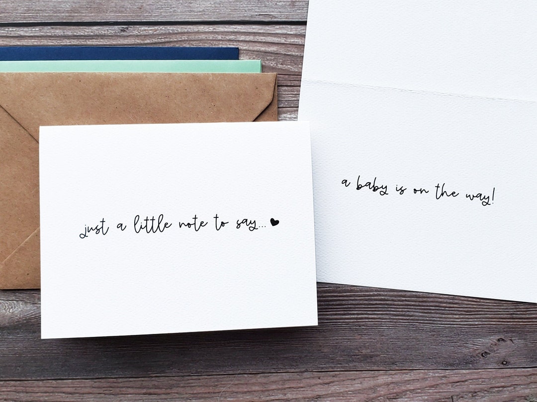 Cute Pregnancy Announcement Card | Just a Little Note to Say a Baby is ...