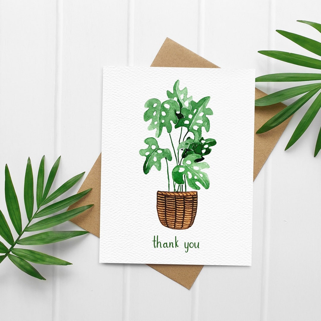 Houseplant Thank You Card | Plant Thank You Card | Greenery Card ...