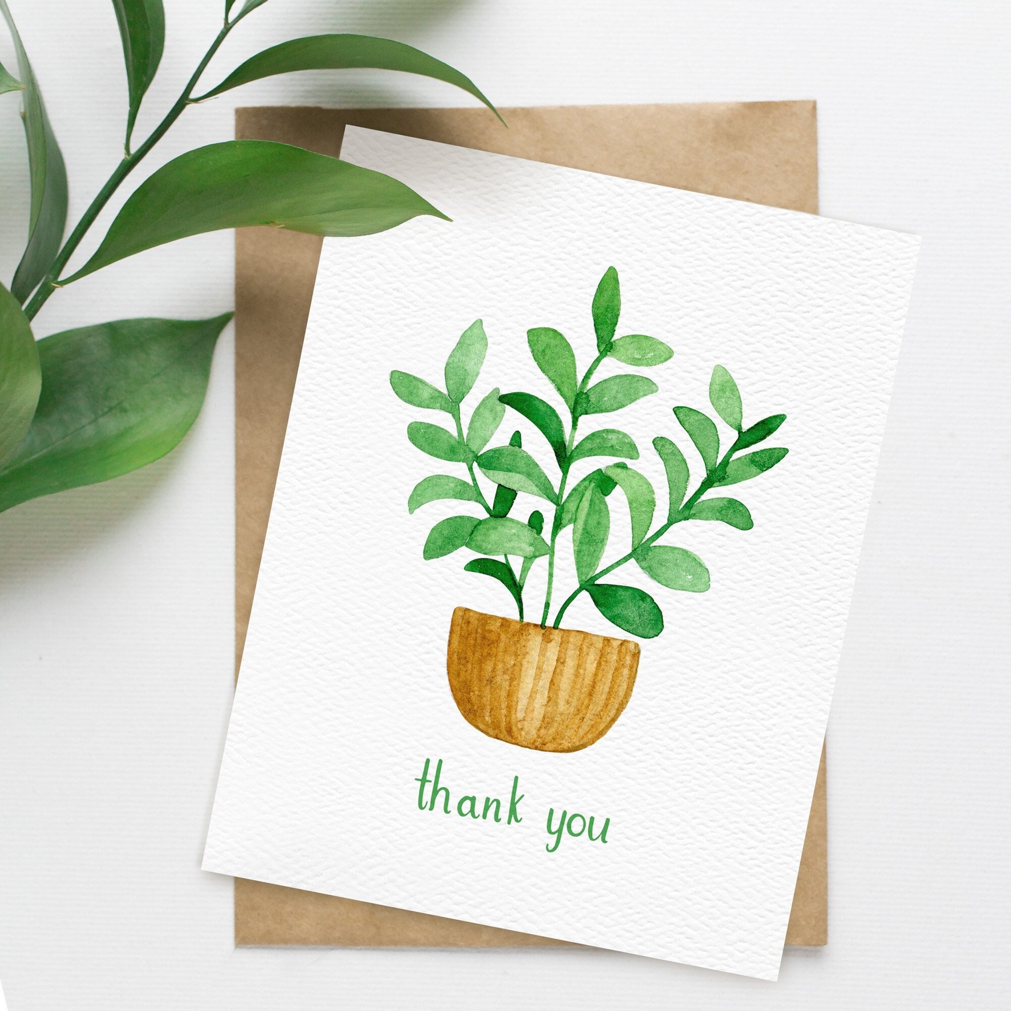 Houseplant Thank You Card Plant Thank You Card Greenery - Etsy
