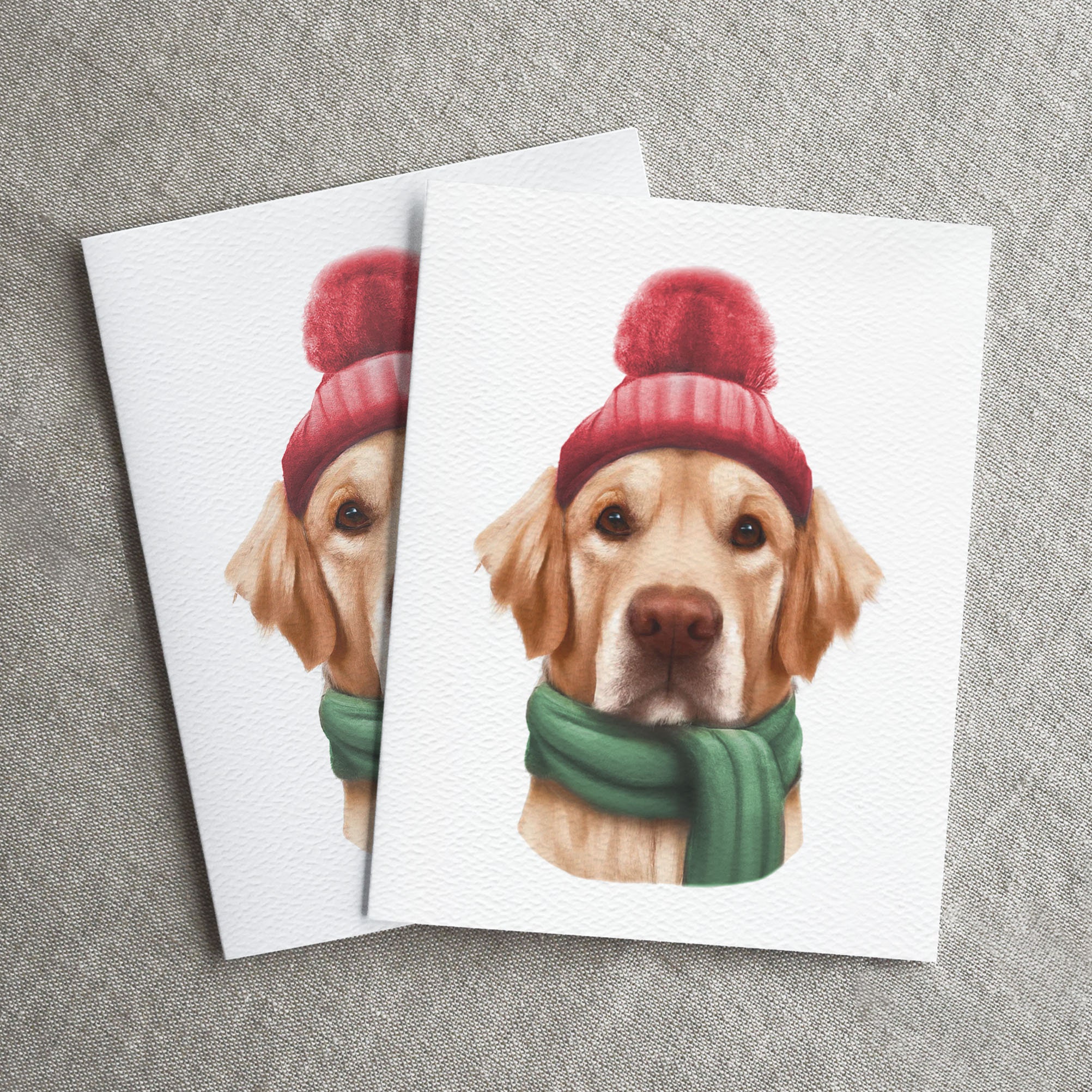 Holiday Golden Retriever Card Golden Retriever Wearing a Hat - Etsy