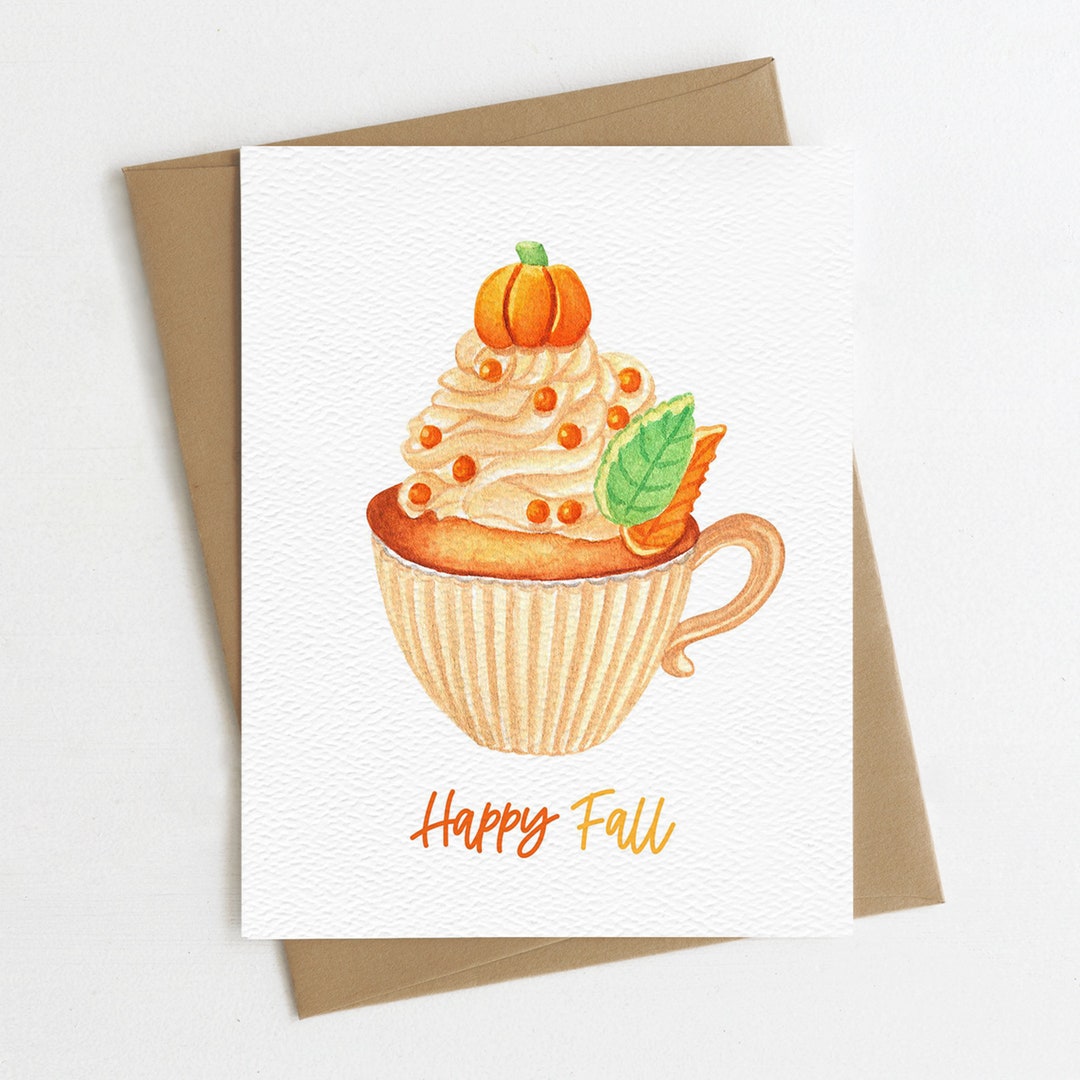 Fall Greeting Card, Eco Friendly Card, Happy Fall, Autumn Cards, Fall ...