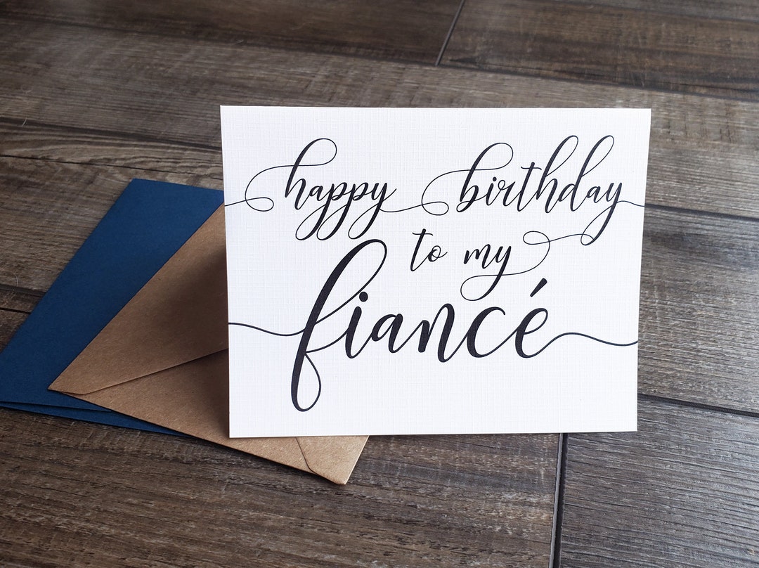 Fiancé Birthday Card | Happy Birthday to My Fiance - Etsy