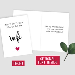 FIANCE BIRTHDAY CARD Next Birthday You'll Be My Wife Cute | Etsy