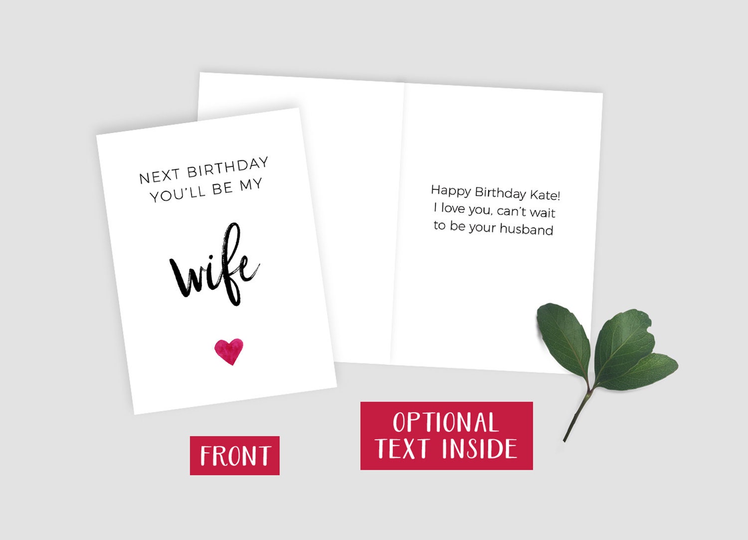 FIANCE BIRTHDAY CARD Next Birthday You'll Be My Wife Cute | Etsy