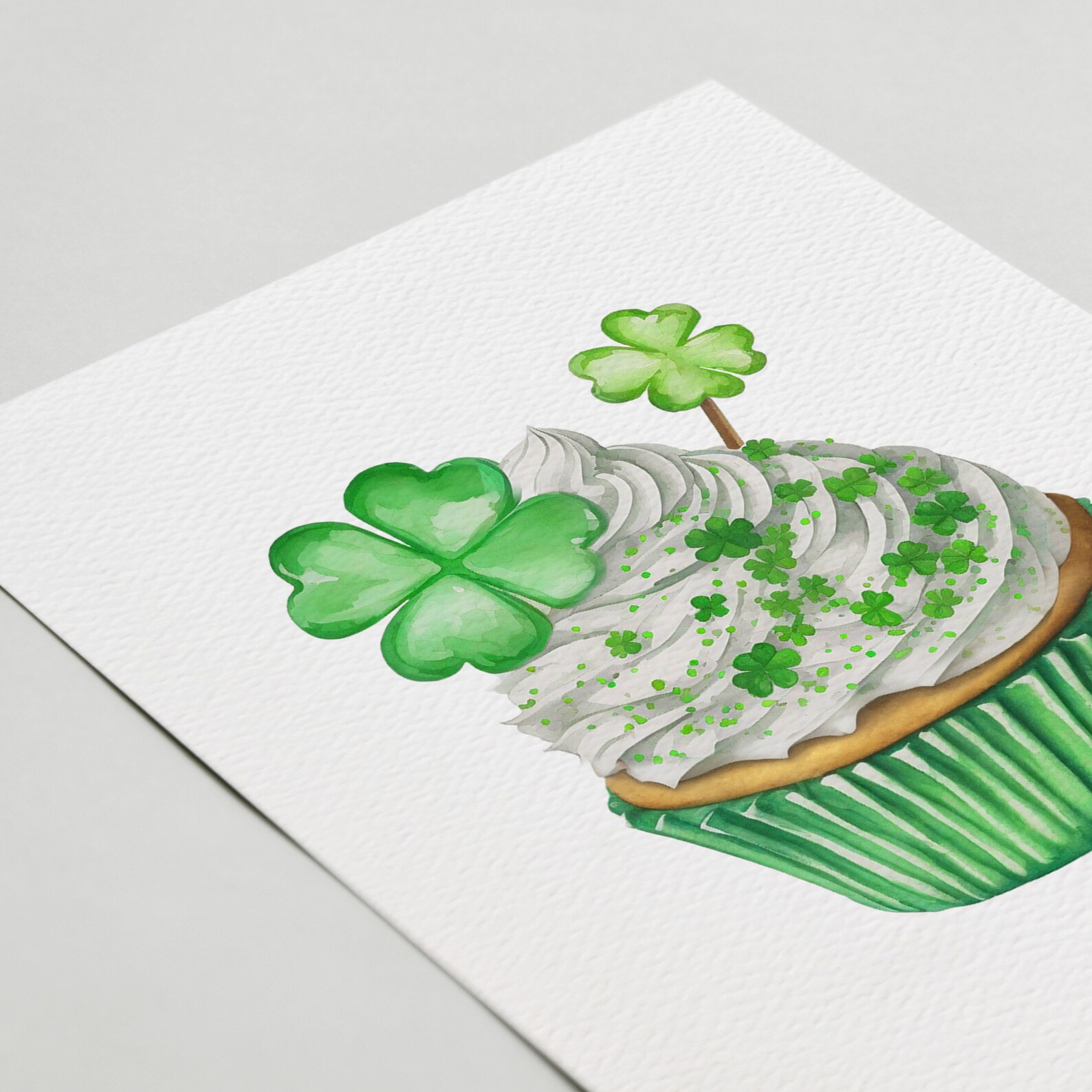 St Patrick's Day Card | St. Patricks Day Cupcake Card | Blank Inside - Etsy