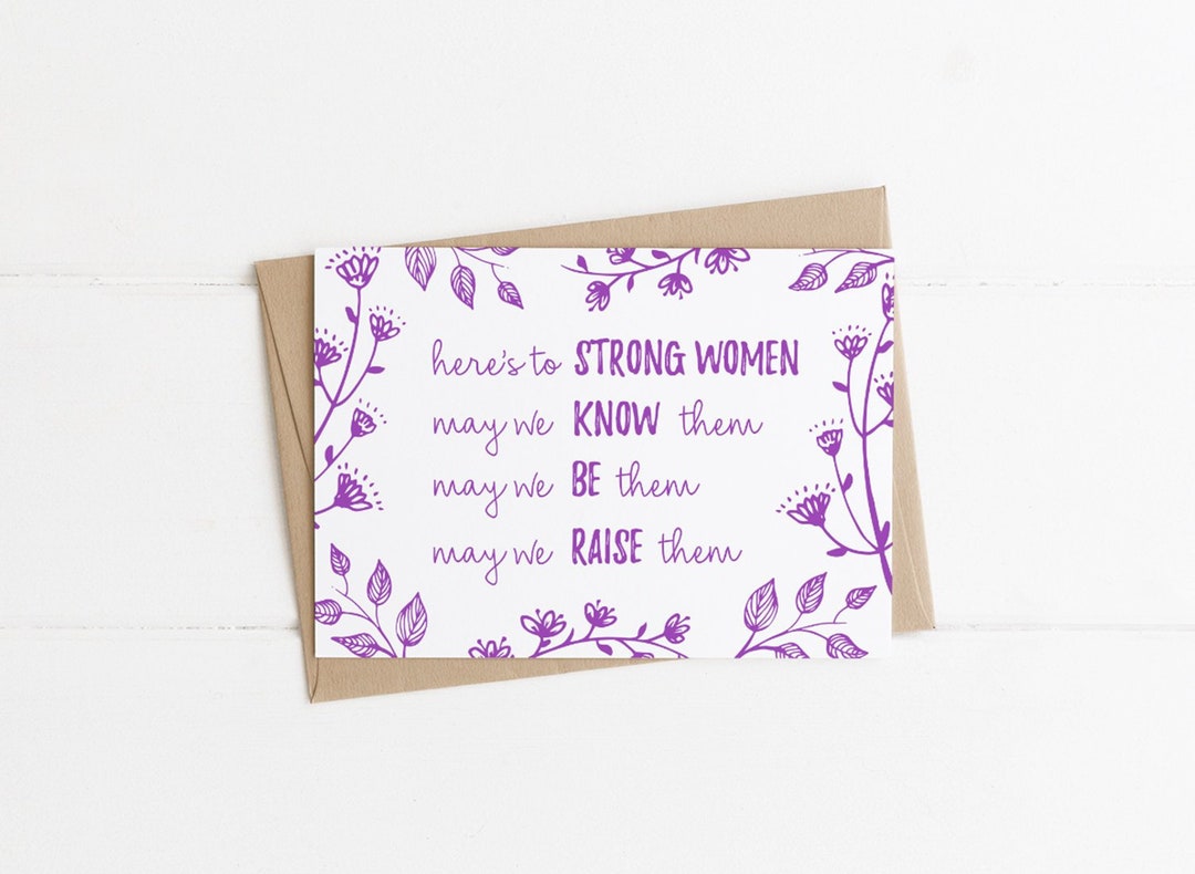 Here's to Strong Women Card International Women's Day Female ...