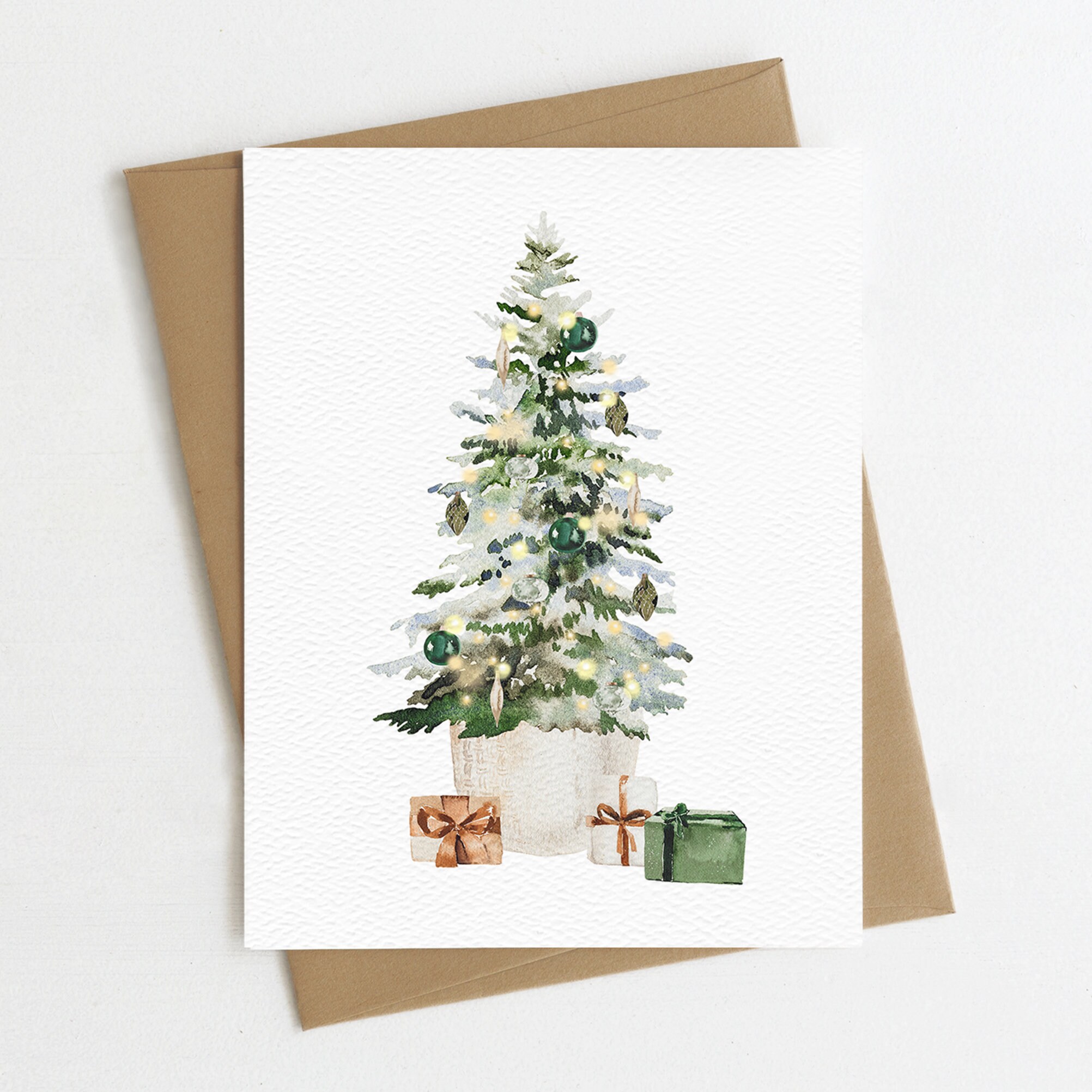 Holiday Trees Card Set, Recycled Greeting Cards, Card Pack, Christmas ...