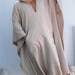 Mens Cotton Gauze Caftan With Hood / Sand Natural Color / Loose Kaftan for Men / Long Tunic S to ...