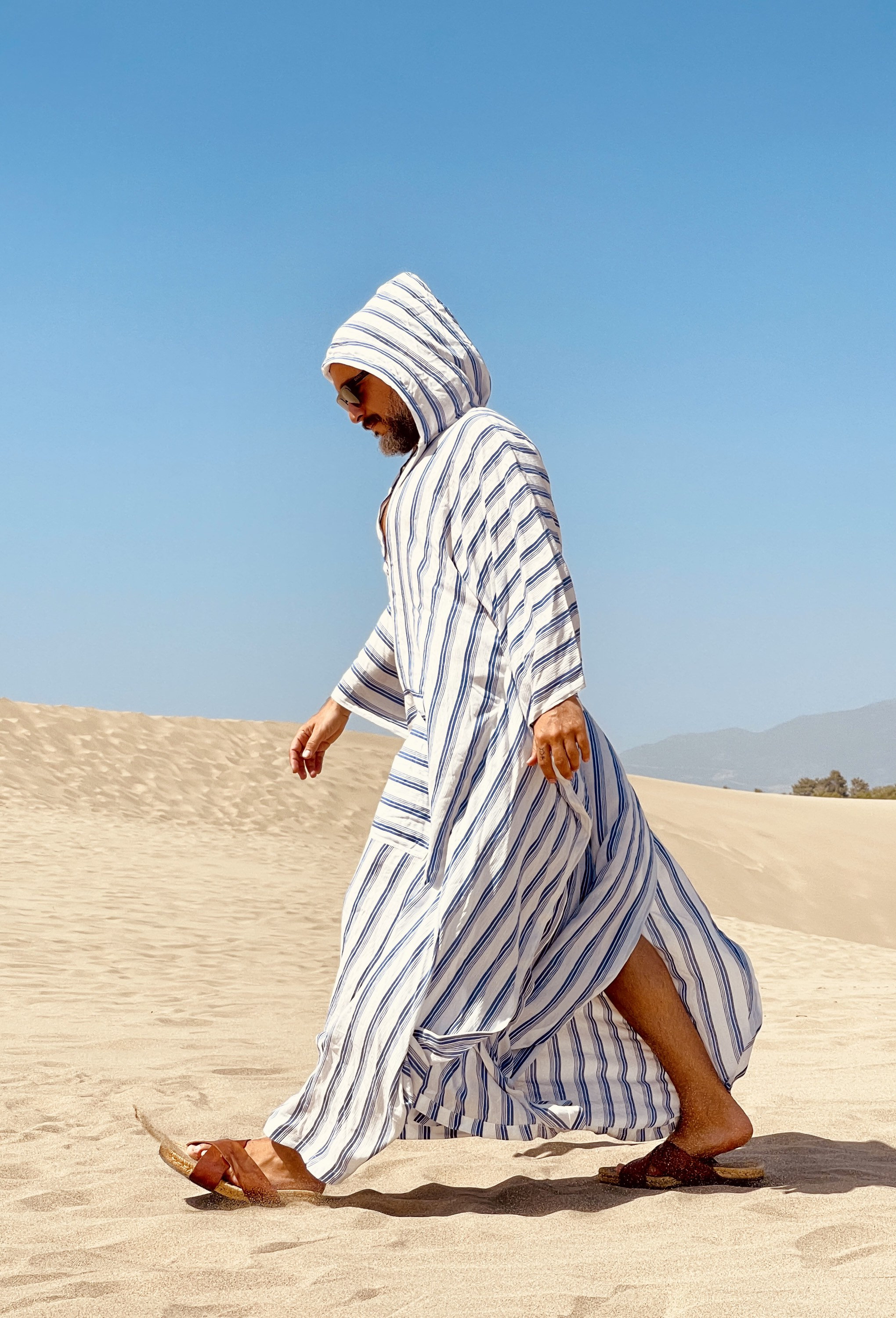 Mens caftan with HOOD / authentic lightweight cotton gauze CAFTAN for ...