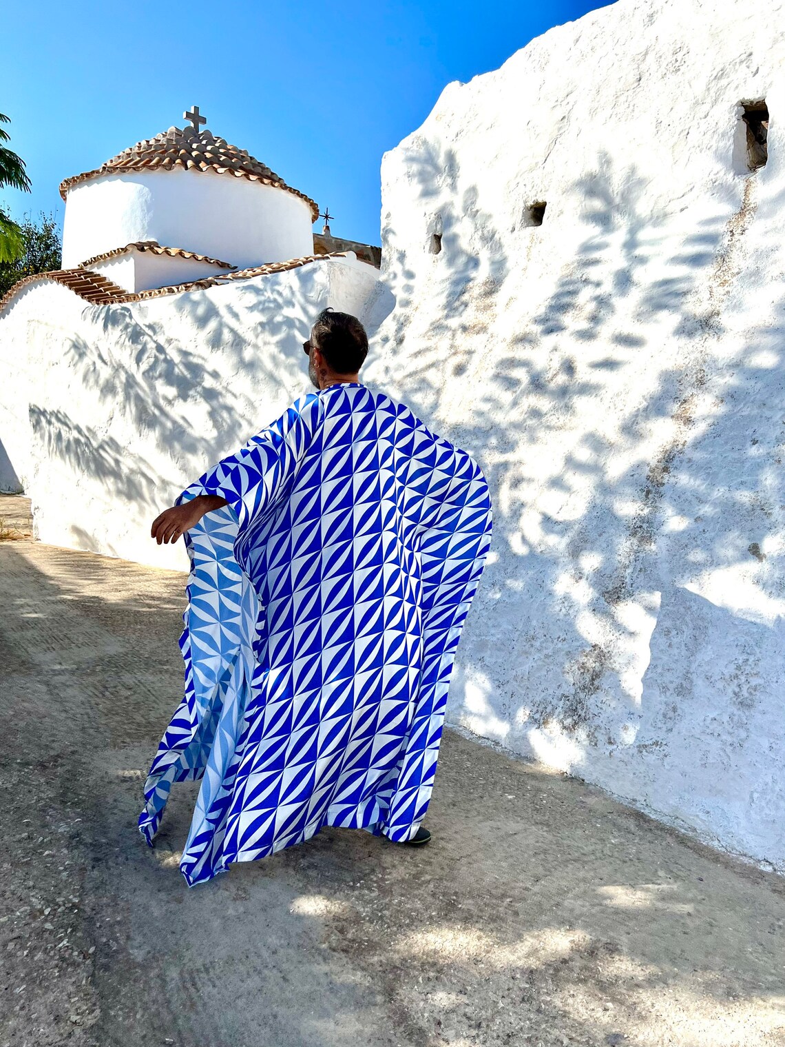 Mens Robe Satin / Long Tunic Kaftan / Tile Kimono / Tile - Etsy