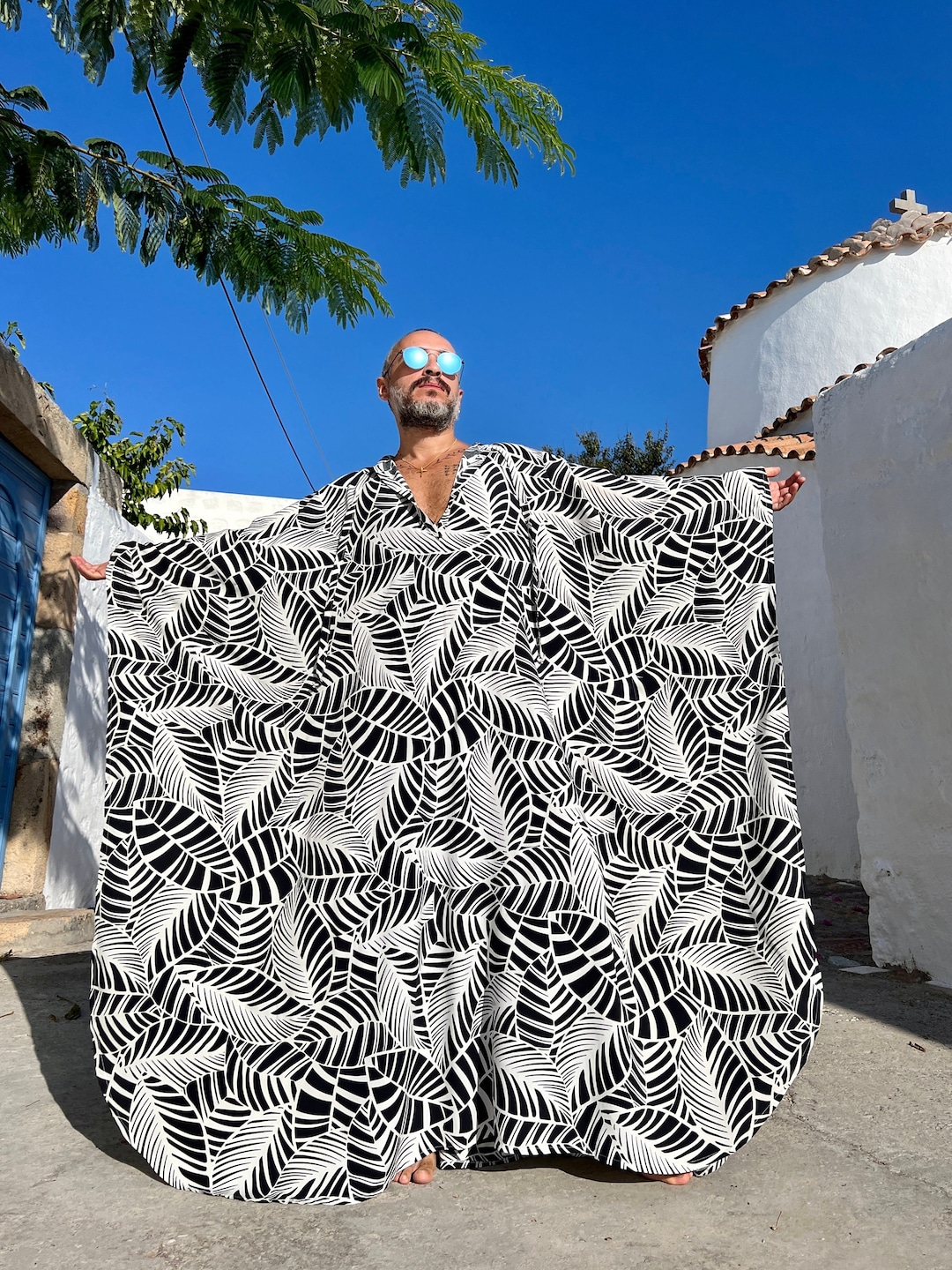 Mens Kaftan Authentic Caftan For Men Greek Style Kaftan Loose Kaftan For Men Black And