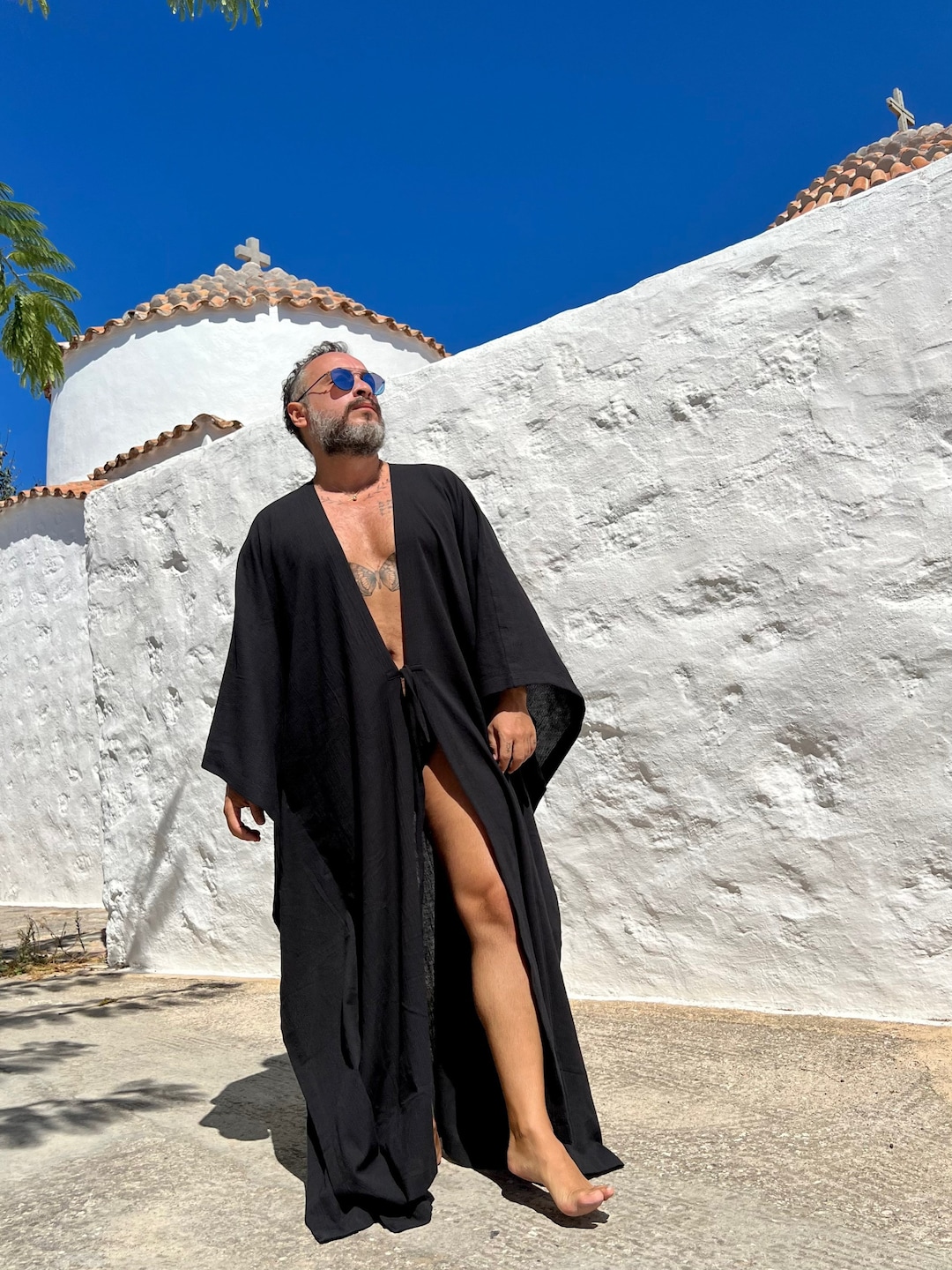 Mens Cotton Gauze Caftan , Robe Caftan for Men, Kaftan Festival ...