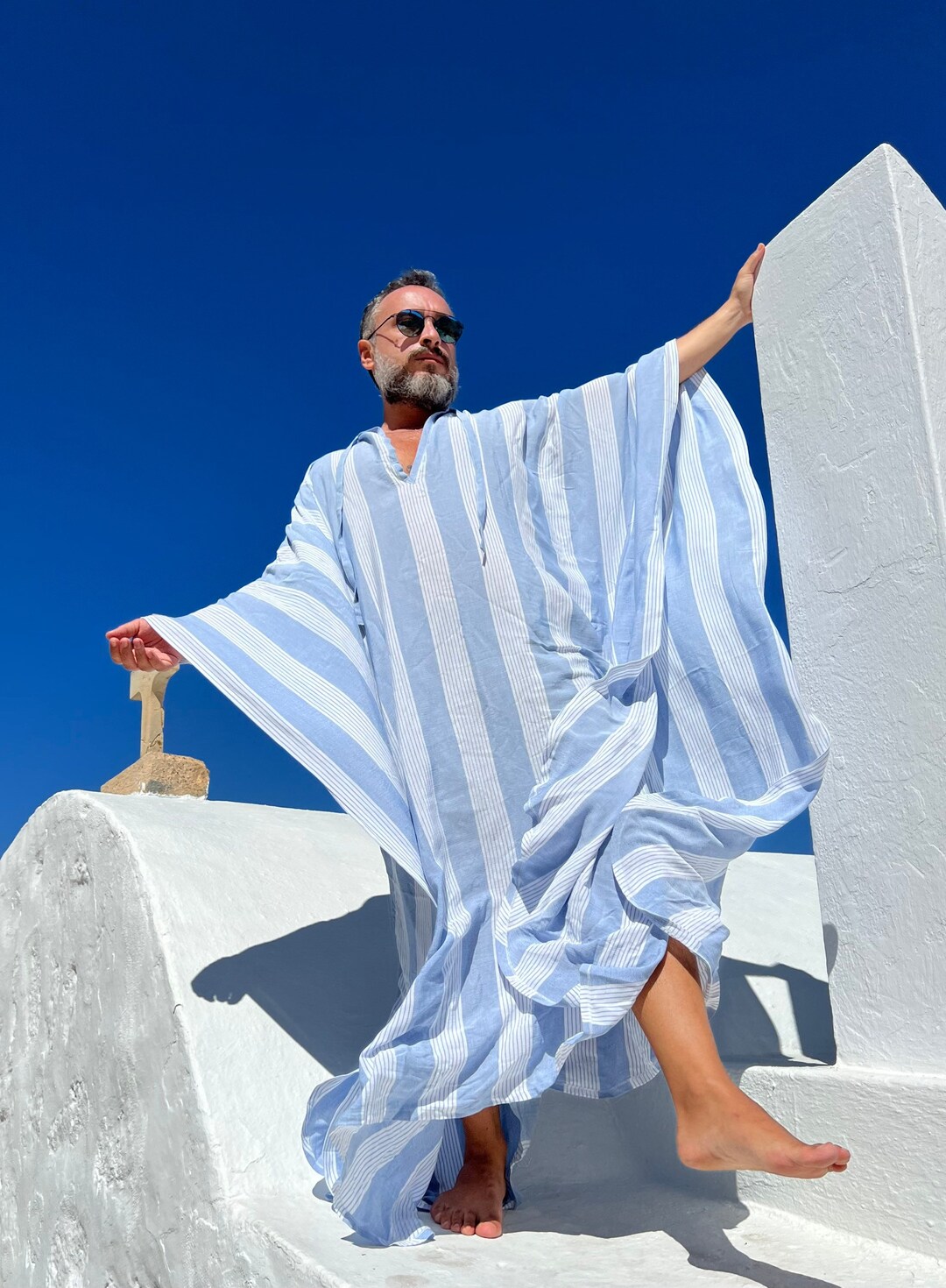 Mens Caftan Lightweight Cotton Gauze Viscose Authentic CAFTAN for Men / Greek Style Kaftan ...