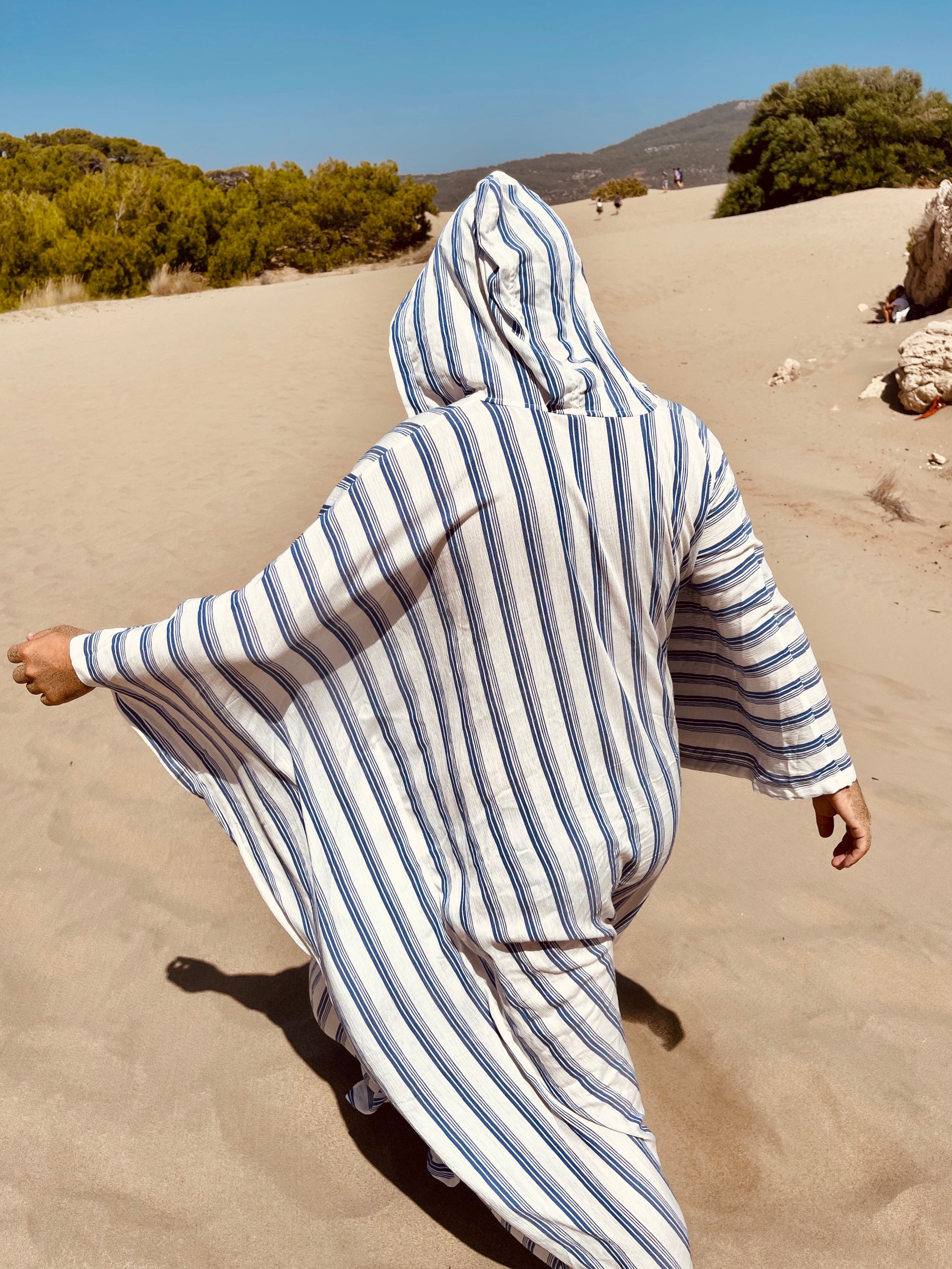 Mens caftan with HOOD / authentic lightweight cotton gauze CAFTAN for ...