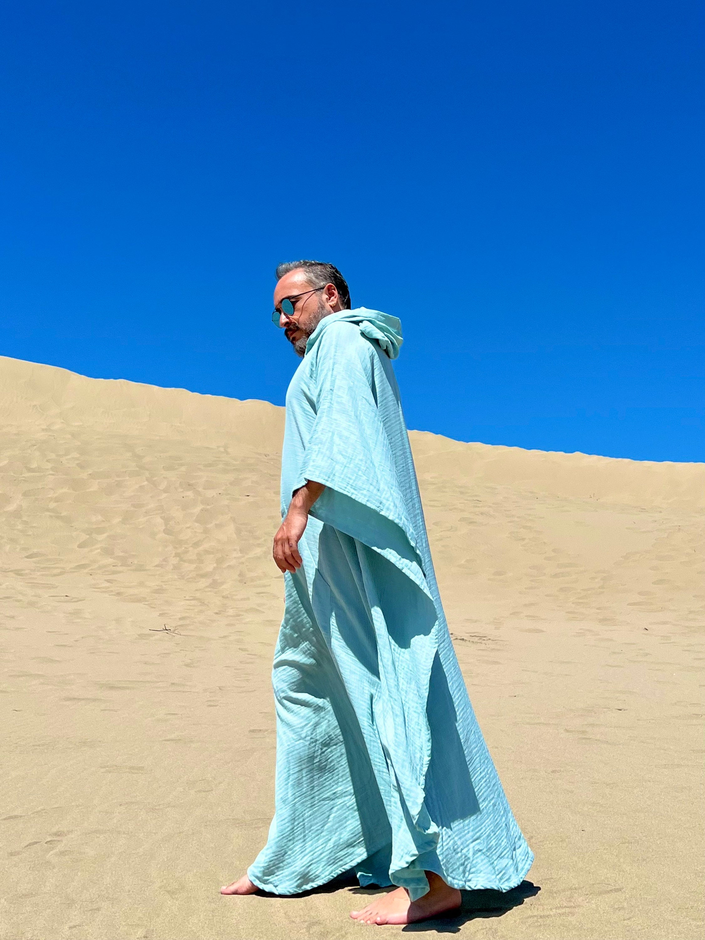 Mens Muslin Caftan With HOOD / Cotton Muslin Fabric Authentic - Etsy