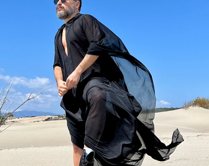 Mens Transparent Sheer Caftan , Sexy Caftan for Men, Kaftan, Tunic Pool ...