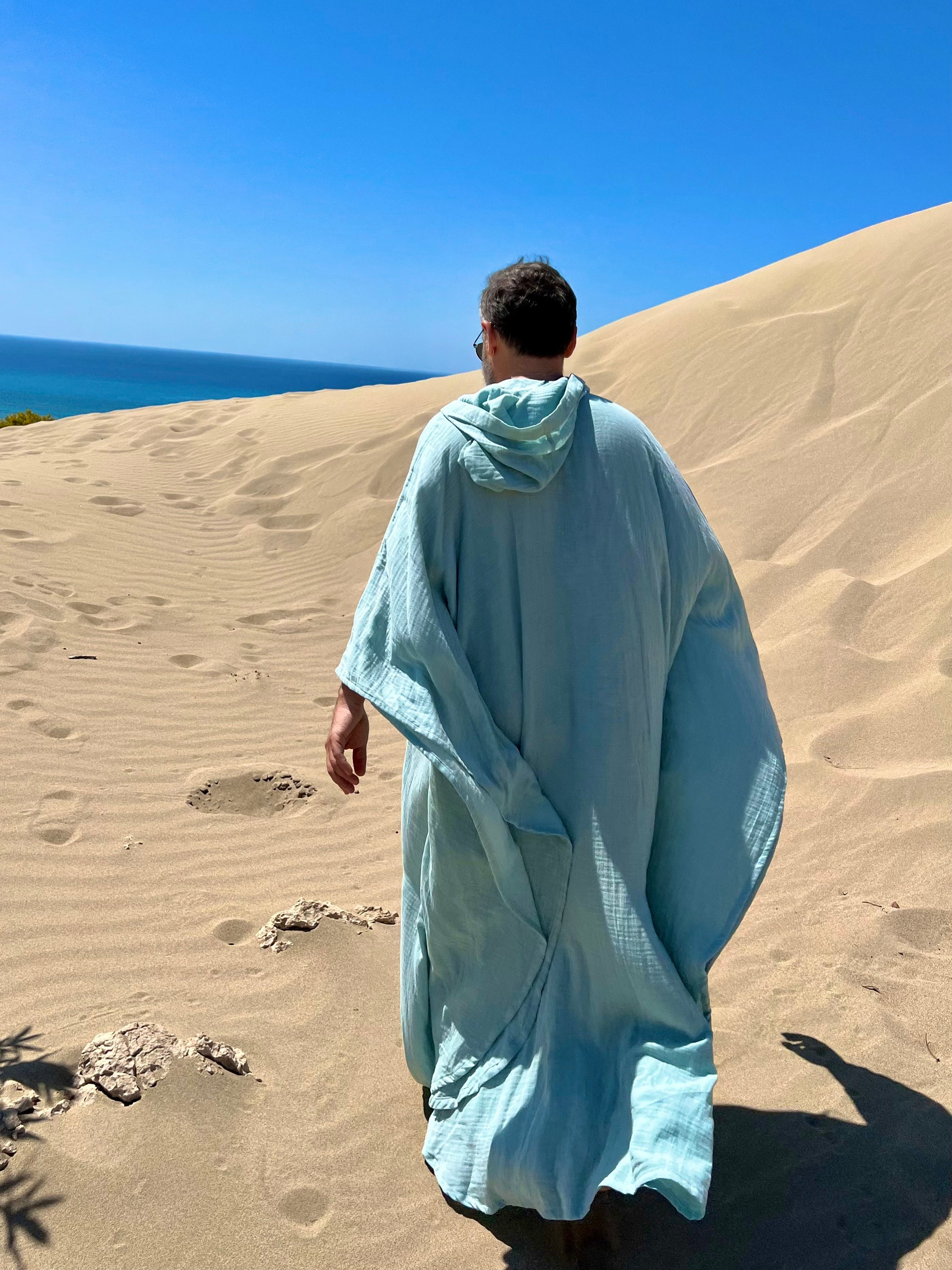 Mens Muslin Caftan With HOOD / Cotton Muslin Fabric Authentic - Etsy