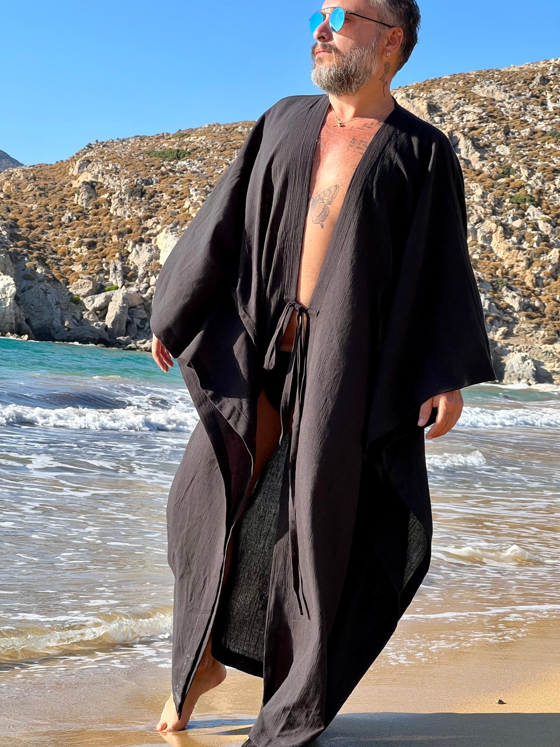 Mens Cotton Gauze Caftan Robe Caftan for Men Kaftan - Etsy
