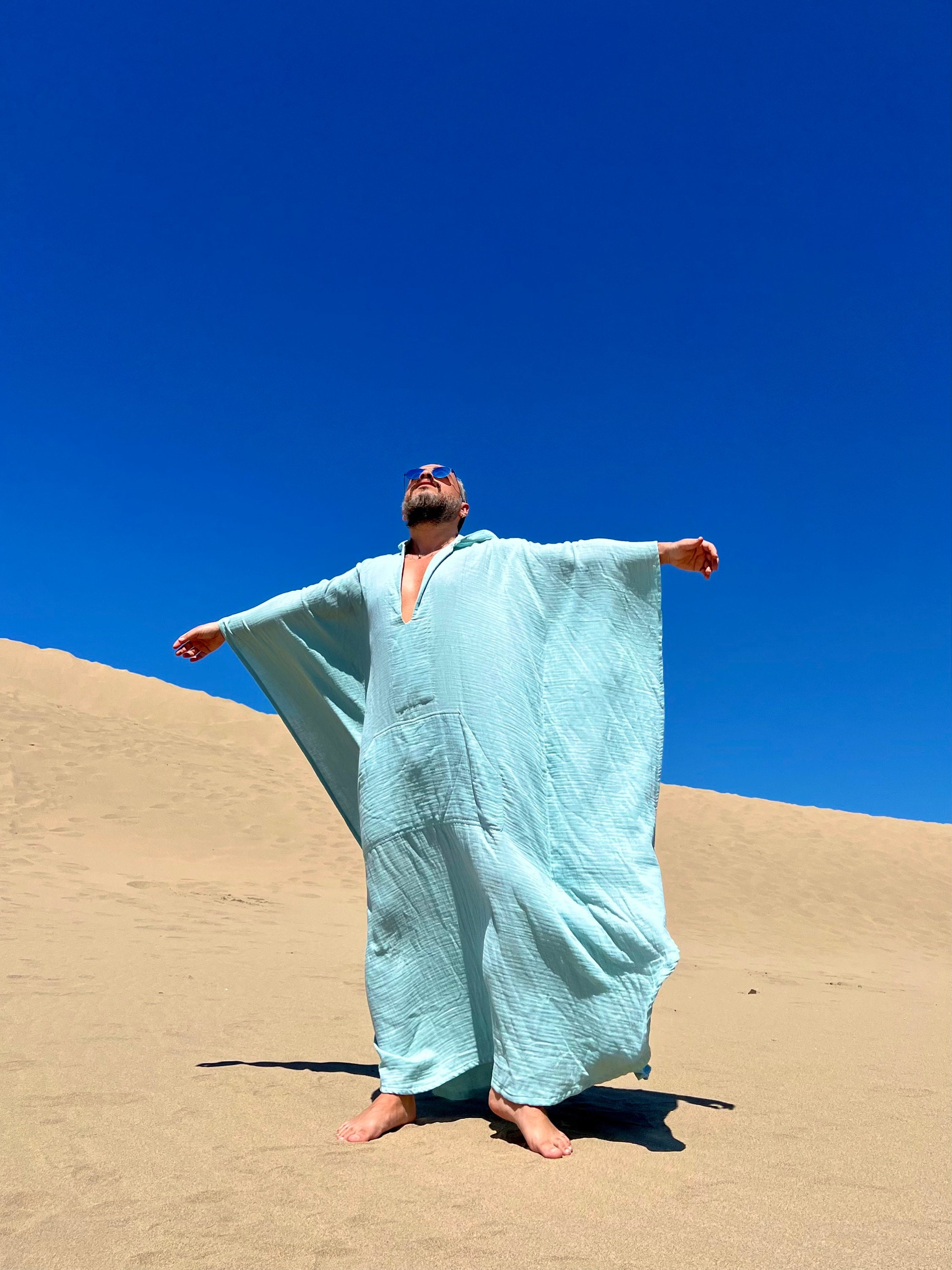 Mens muslin caftan with HOOD / cotton muslin fabric authentic CAFTAN for men / greek style ...