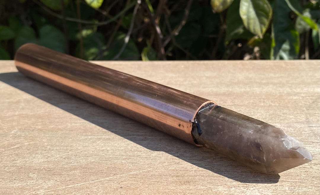 Smokey Quartz Crystal Energy Wand Copper Wand Quartz Crystal Healing ...