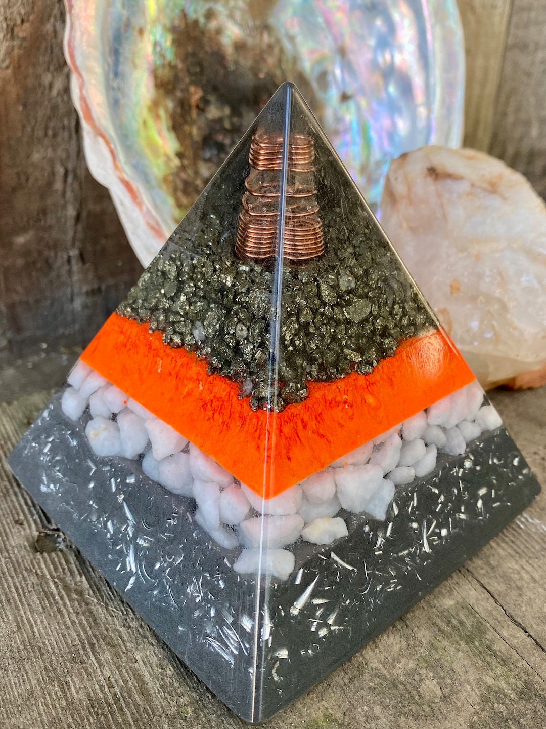 Orgone Energy Pyramid Orgonite Quartz Crystal EMF Protection Orgone ...