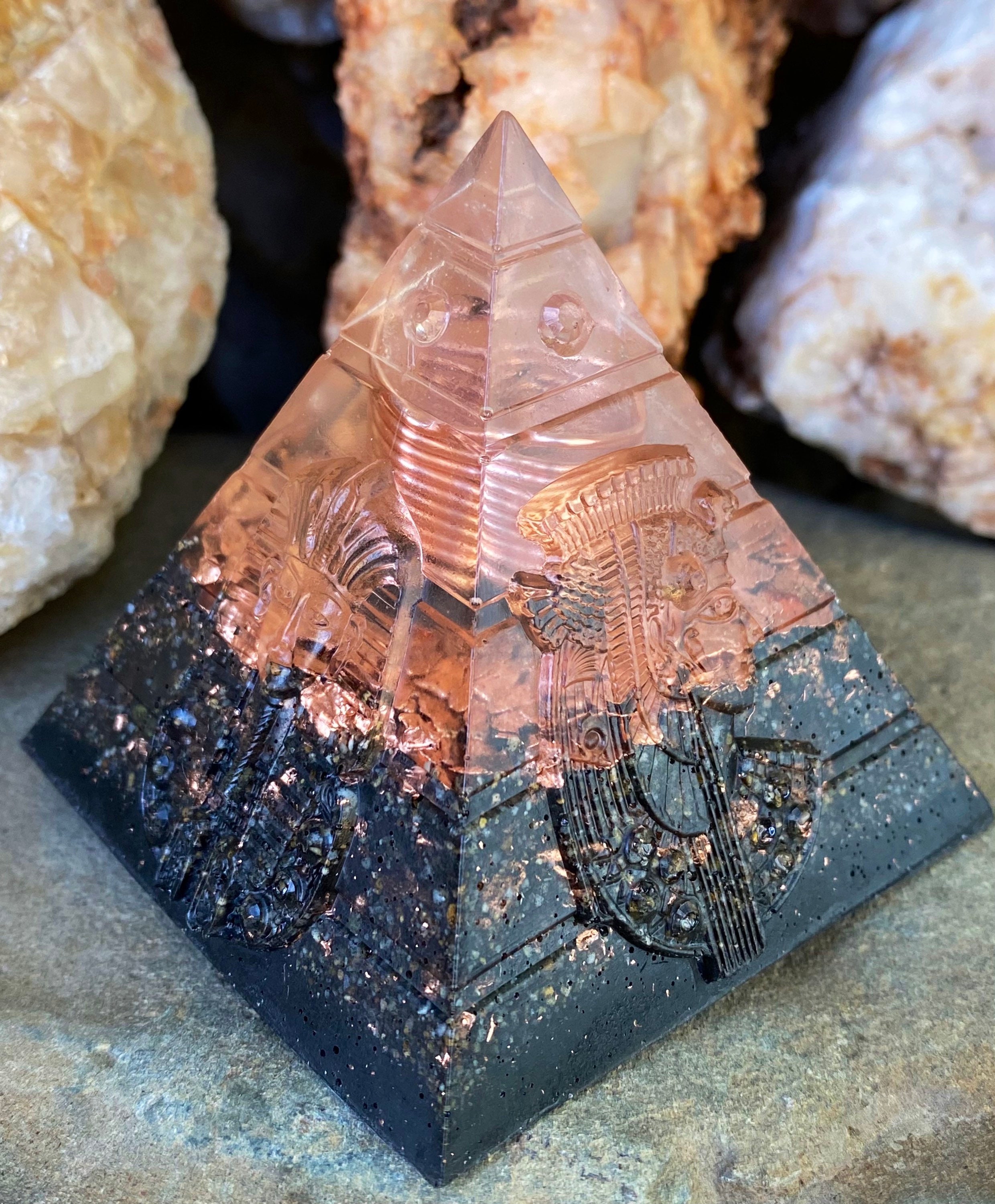 Orgone Energy Egyptian Pyramid Orgonite Quartz Crystal EMF | Etsy