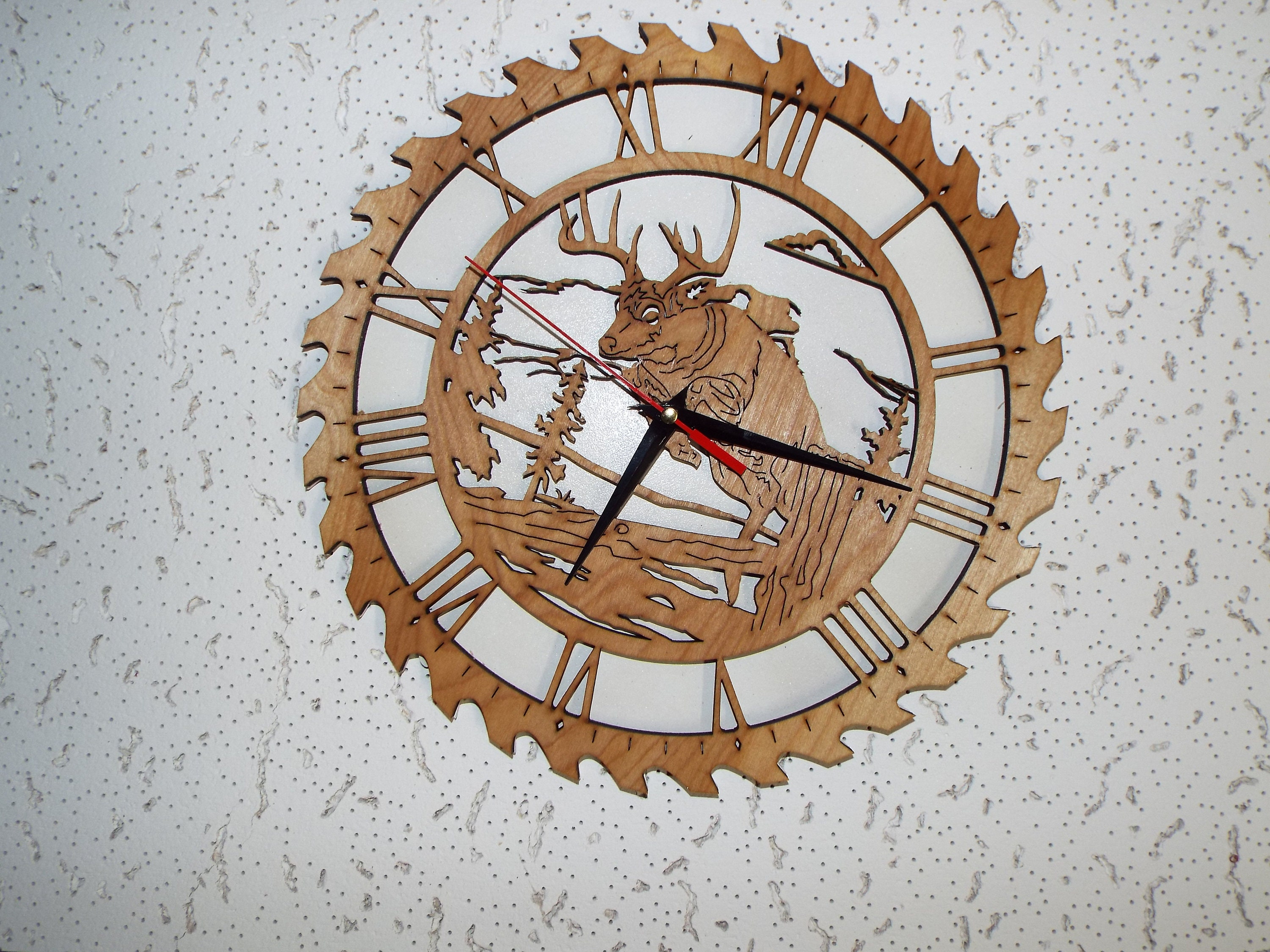 Laser Cut Saw Blade Clock Witha Buck Jumping - Etsy