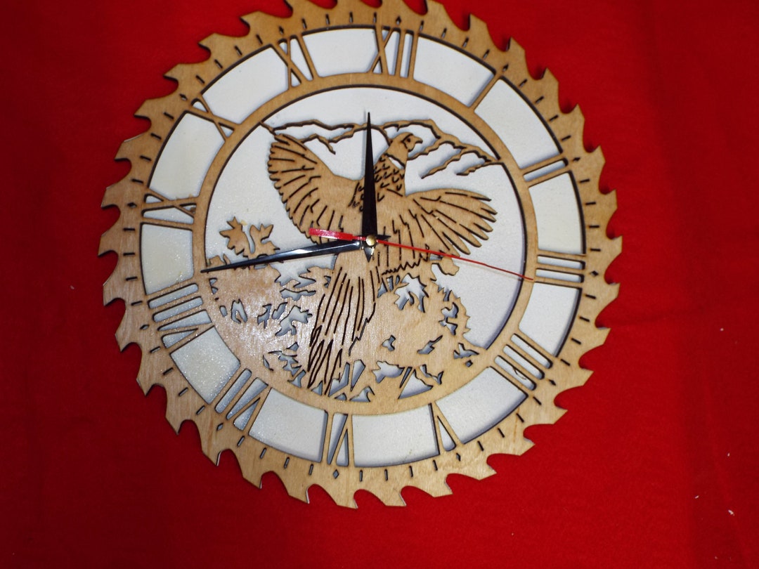 2 Layer Clock With a Pheasant in Flight, Choice If Colors - Etsy