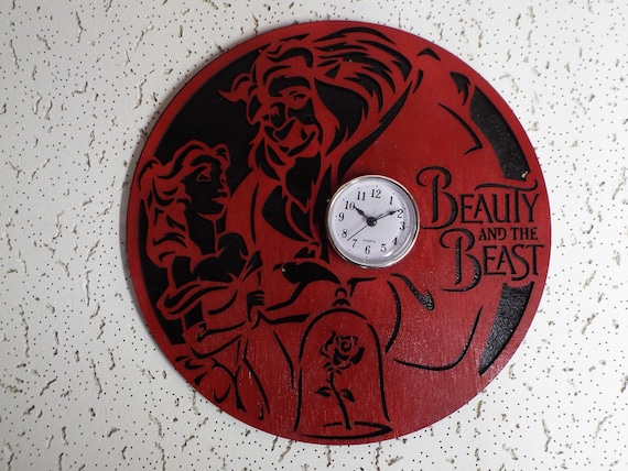 Beauty and the Beast Clock 12 inch with quartz movement Home Décor ...