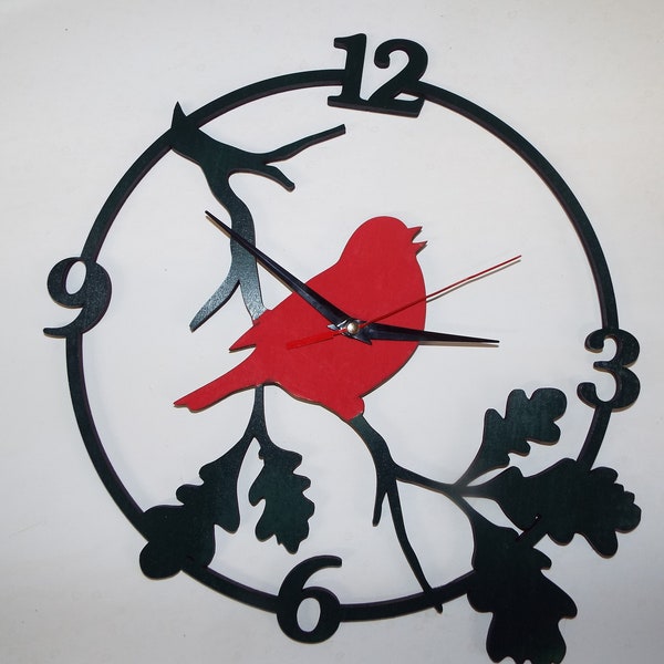 Red Wall Clock - Etsy