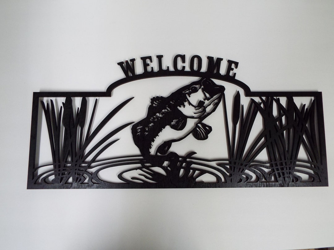 Bass Fishing Welcome Sign Cut From 5 Mm Ply - Etsy
