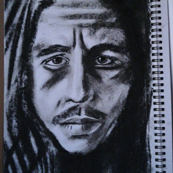 Original Charcoal Drawing of Bob Marley A4 - Etsy