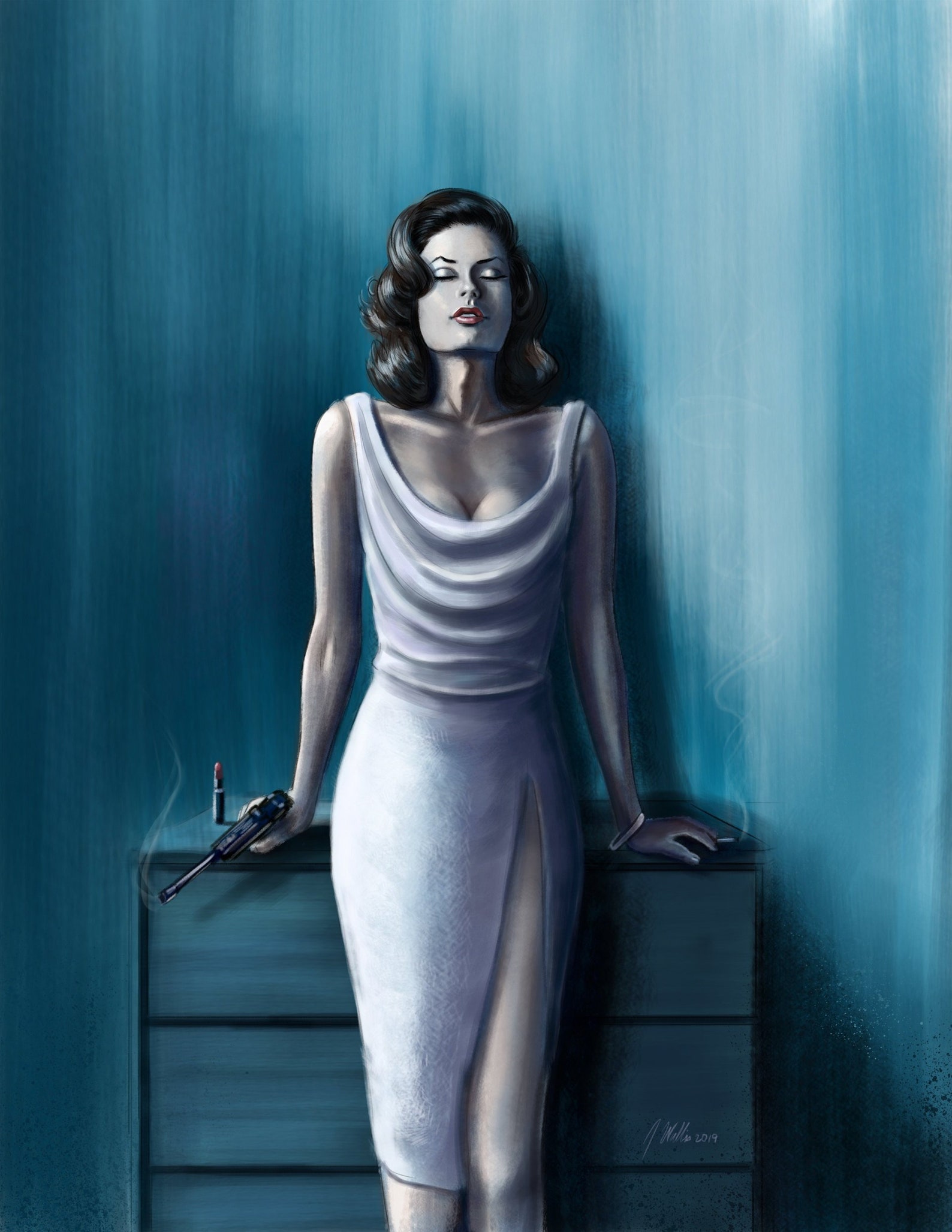 Femme Fatale-giclee Art Print-film Noir-neo Noir-illustration - Etsy