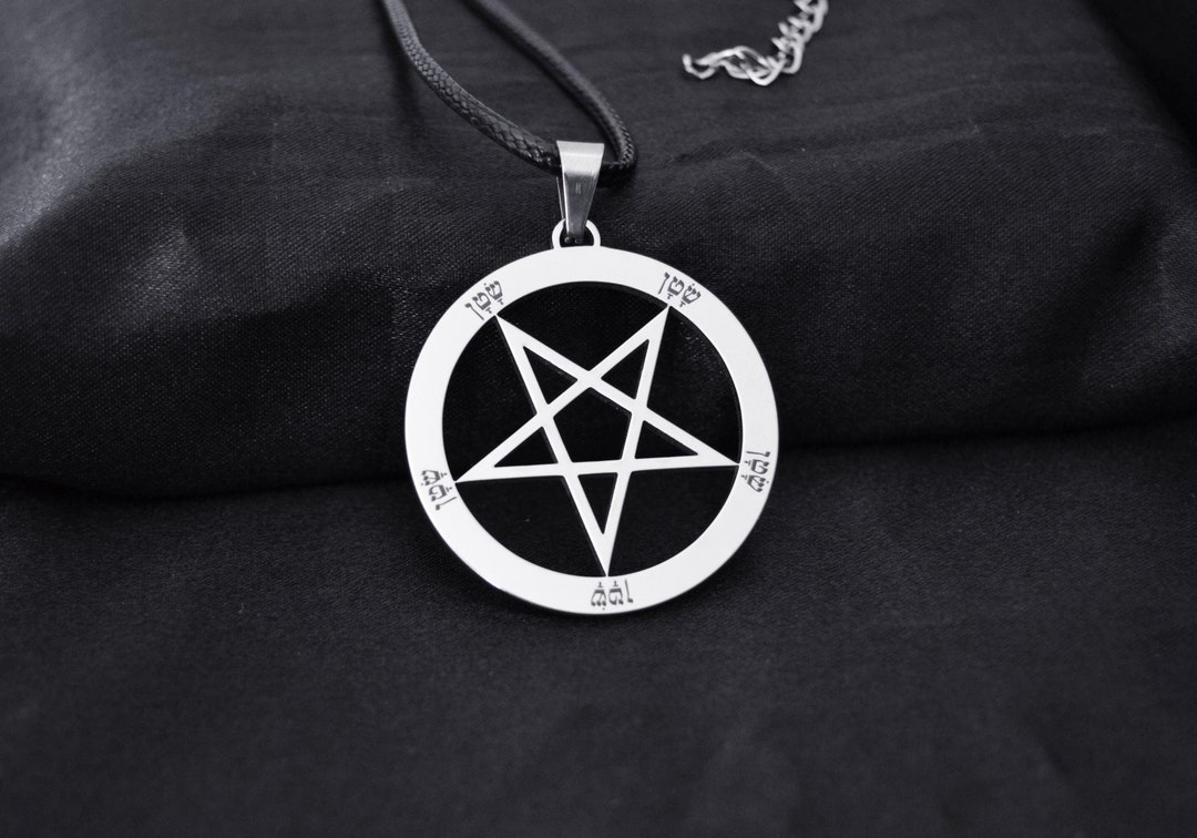 Inverted Pentagram With Letters of the Hebrew Name Satan Pointing ...