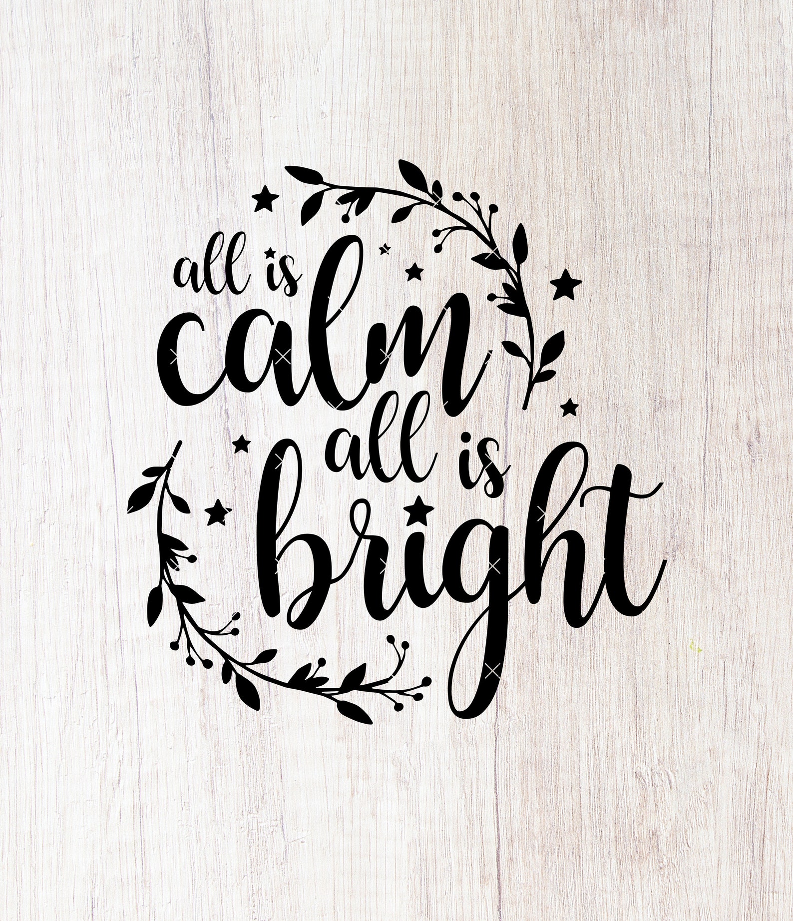 Christmas SVG All is Calm All is Bright Sign SVG Cut Svg Printable ...
