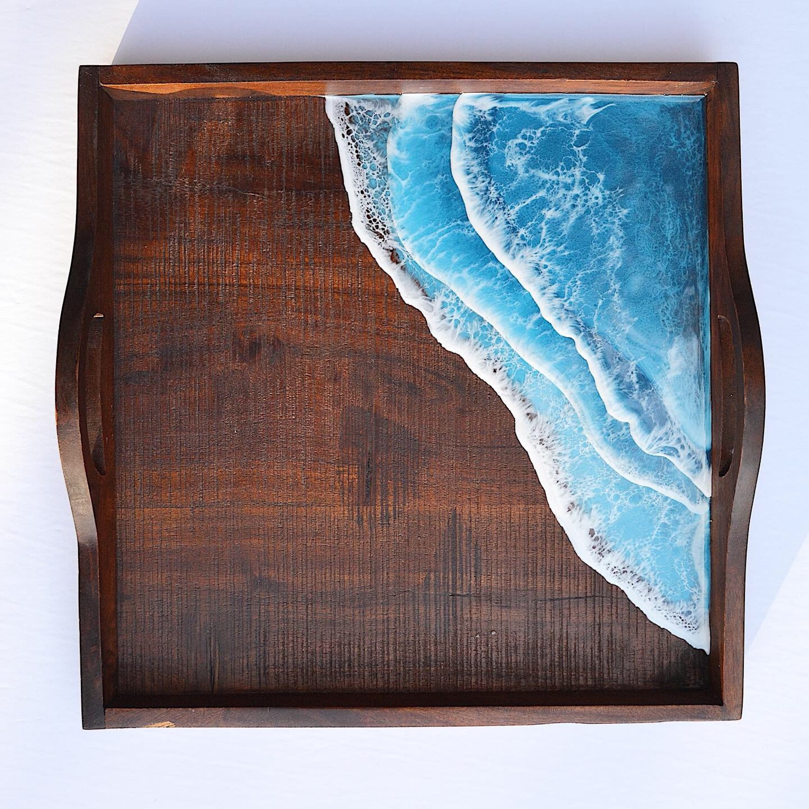 Wood Resin Serving Tray Resin Ocean Serving Tray Resin Ocean - Etsy