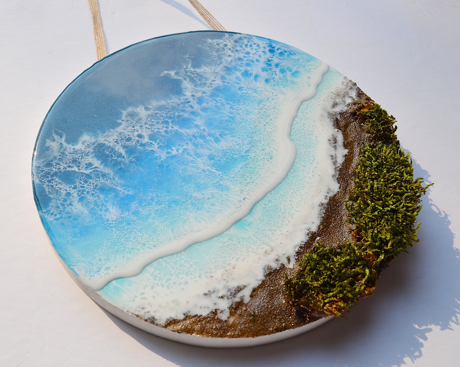 Ocean Resin Art Beach Art Real Sand Beach Scene Sand Beach | Etsy