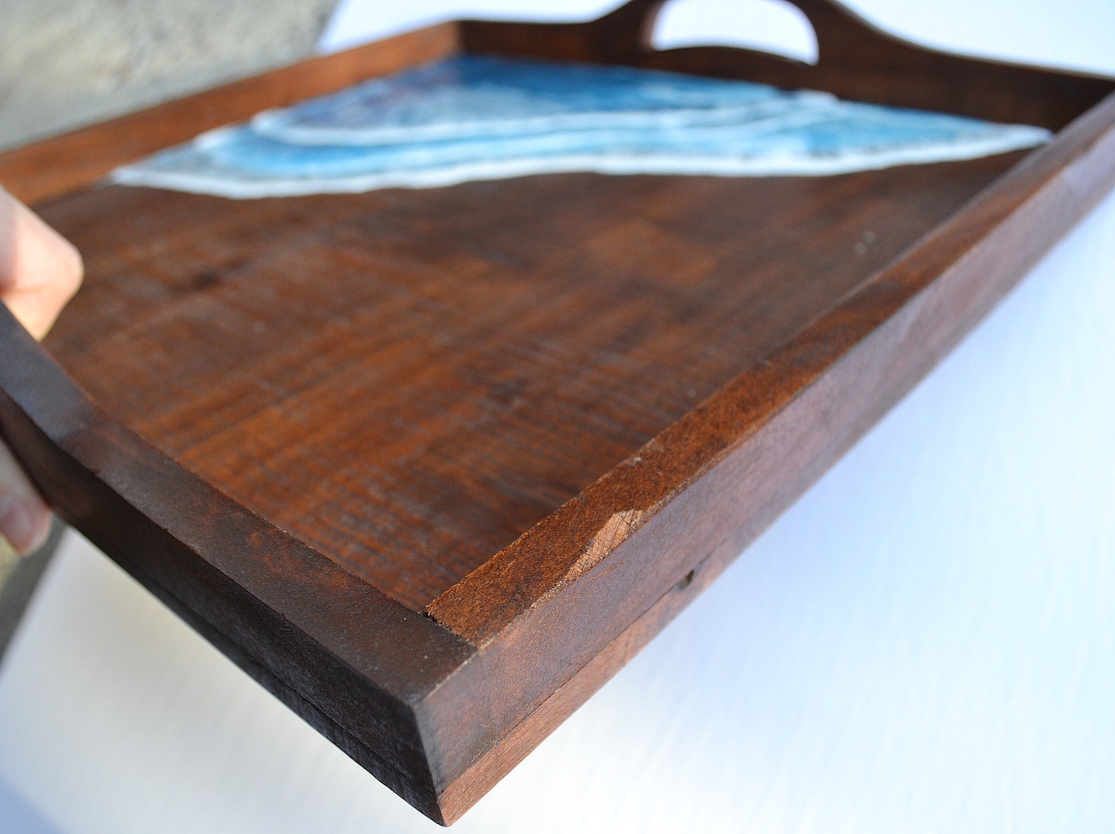Wood Resin Serving Tray Resin Ocean Serving Tray Resin Ocean - Etsy