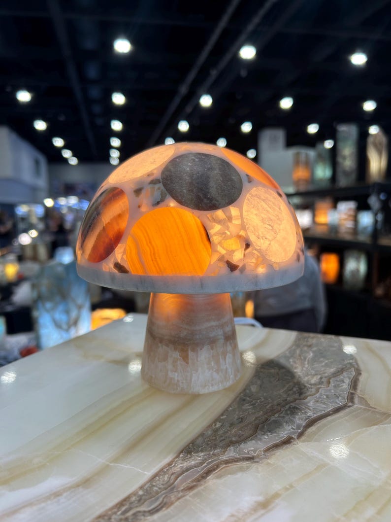 Handmade Onyx Mushroom Night Light - Etsy